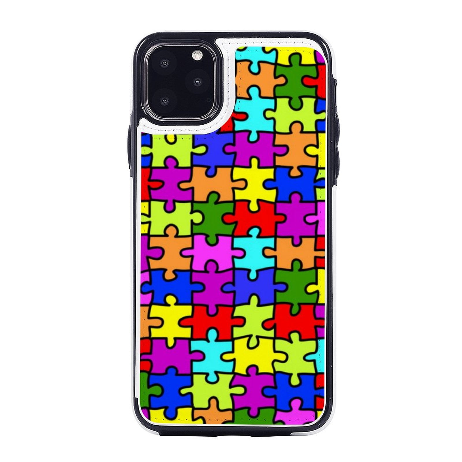Colorful Rainbow Jigsaw Puzzle Pattern- Autism Awareness Journal ...