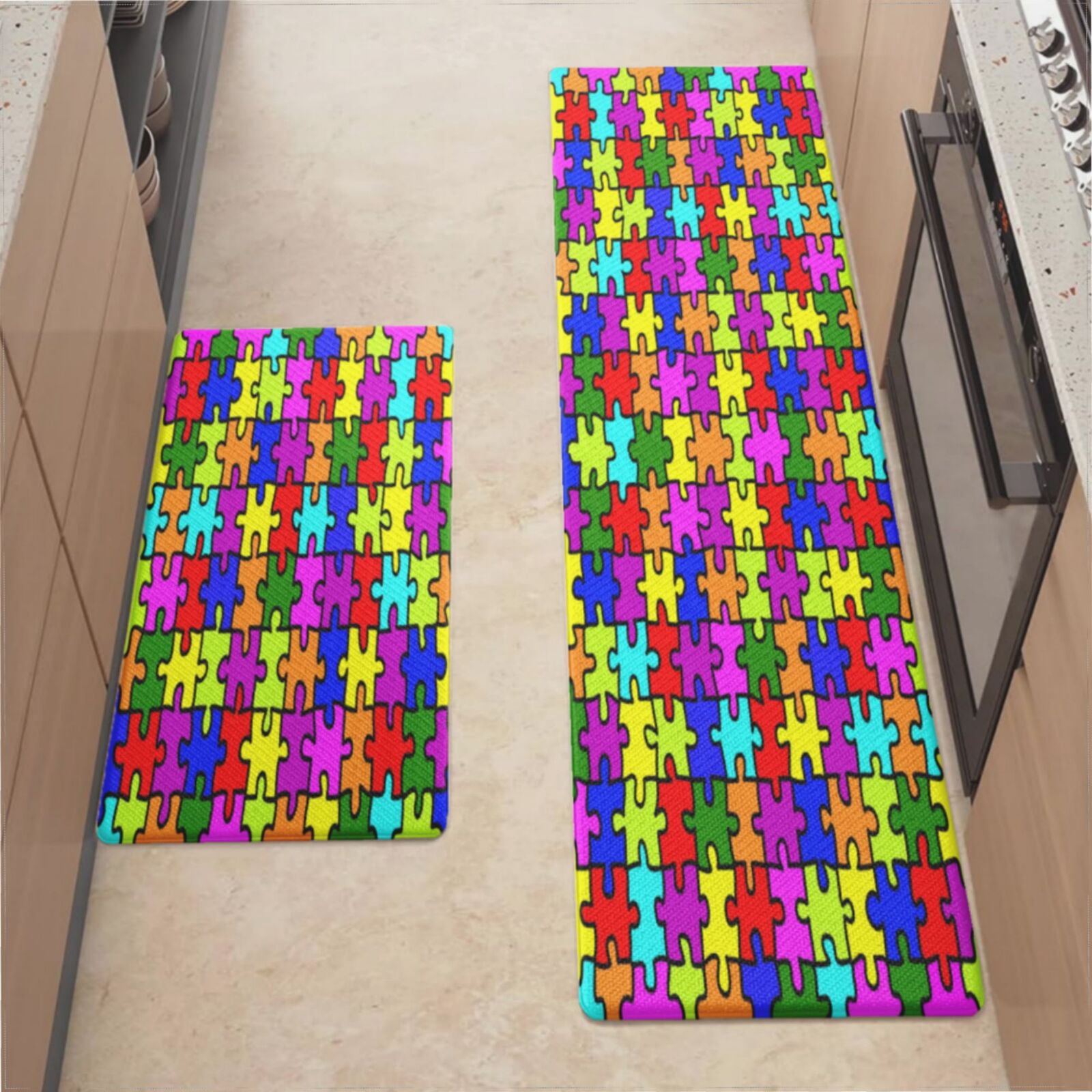Colorful Rainbow Jigsaw Puzzle Pattern Autism Awareness Journal Pvc ...
