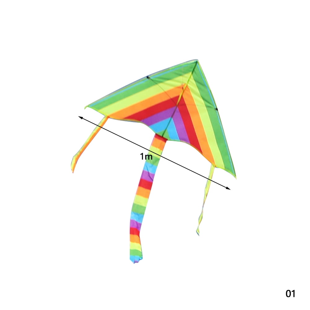 Colorful Rainbow Kite Long Tail Nylon Outdoor Kites Flying Toys For ...