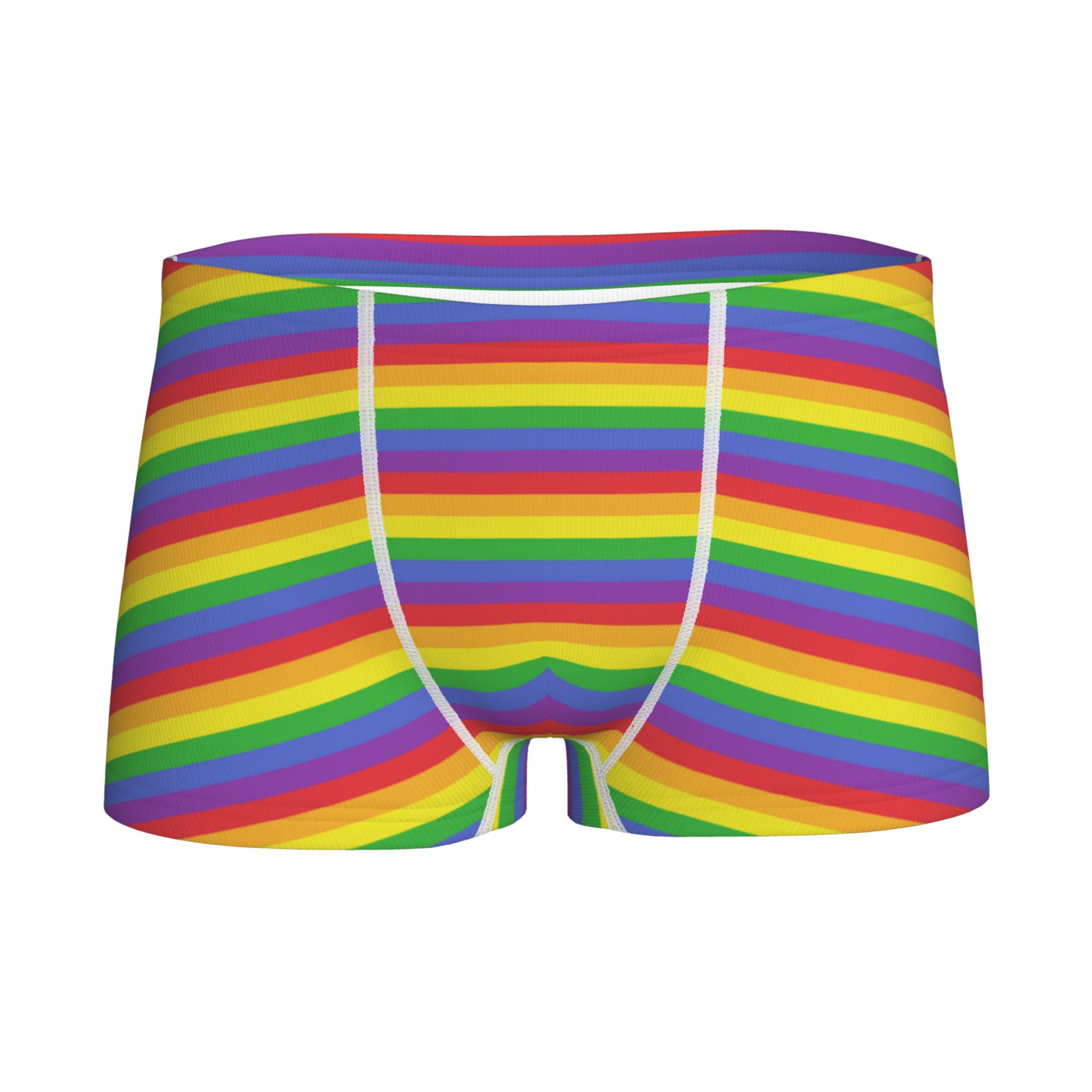 Colorful Rainbow Line Picture Boys'100% Cotton Boxer Brief Soft ...