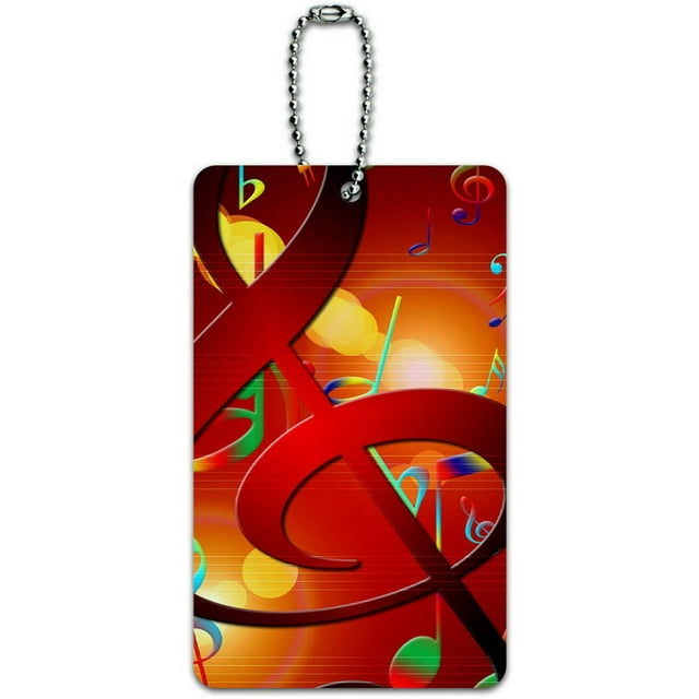 Colorful Rainbow Musical Notes Sheet Music ID Tag Luggage Card for ...