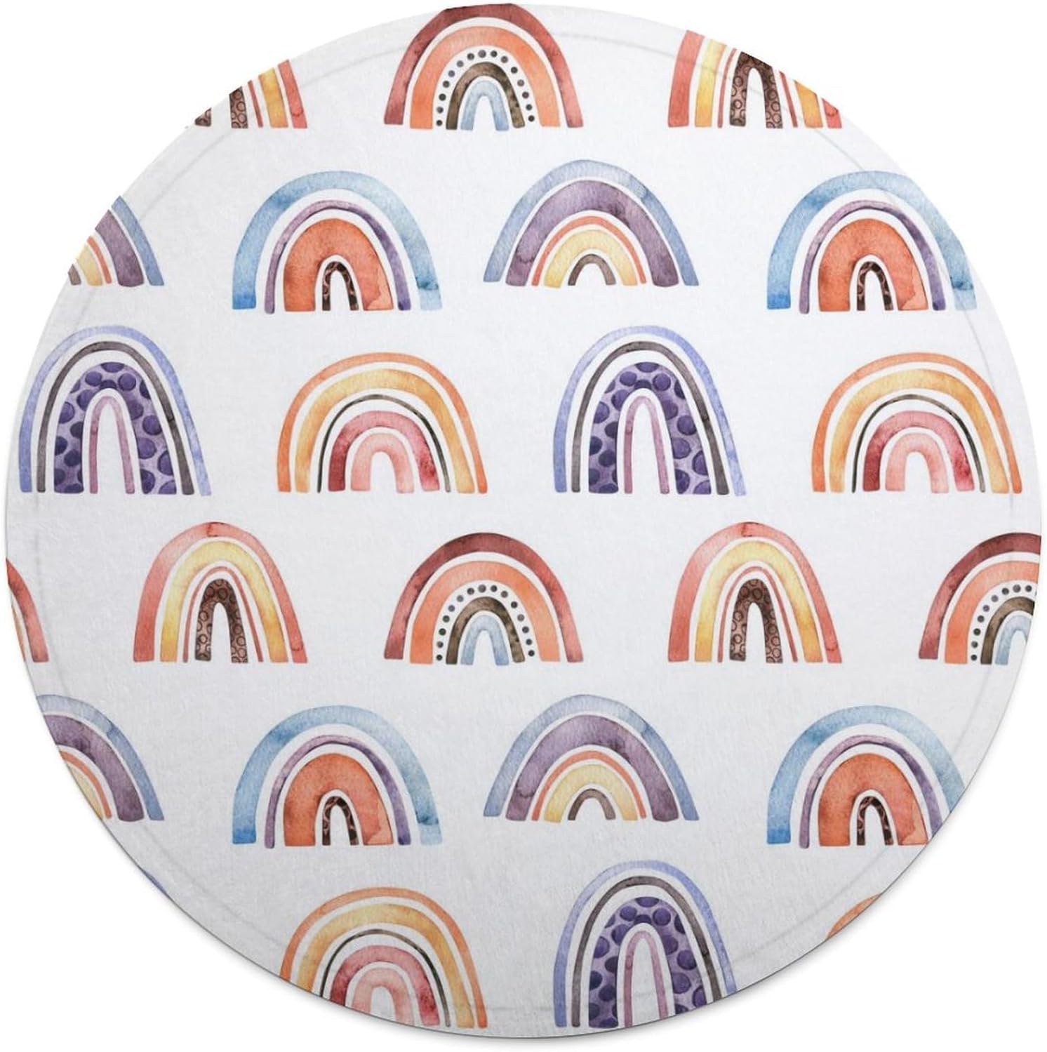 Colorful Rainbow Round Blanket for Couch Bed Throw Blanket, Aesthetic ...