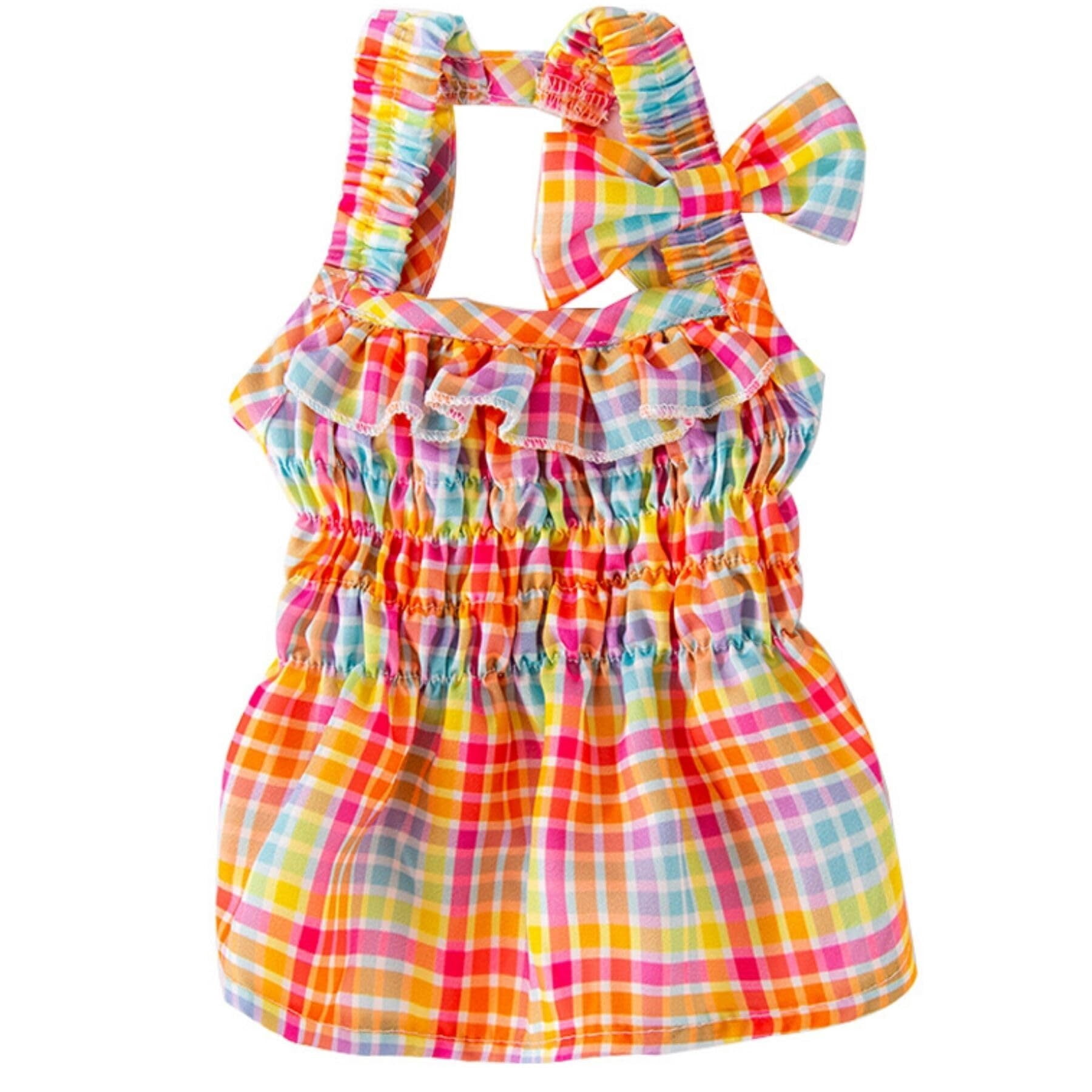 Colorful Rainbow Skirt Dog Dress Soft Breathable Outfits Pet Dress for ...