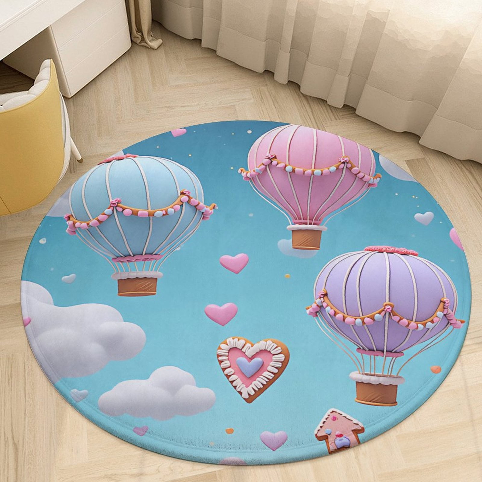 Colorful Rainbow Star Castle Round Area Rugs for Bedroom Living Room ...