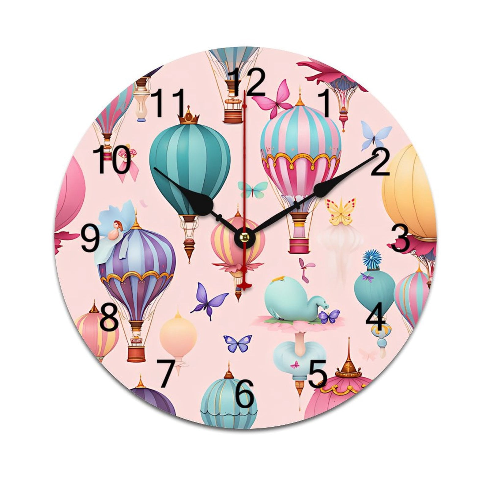 Colorful Rainbow Star Castle Time Decorative Wall Clocks Round Large ...