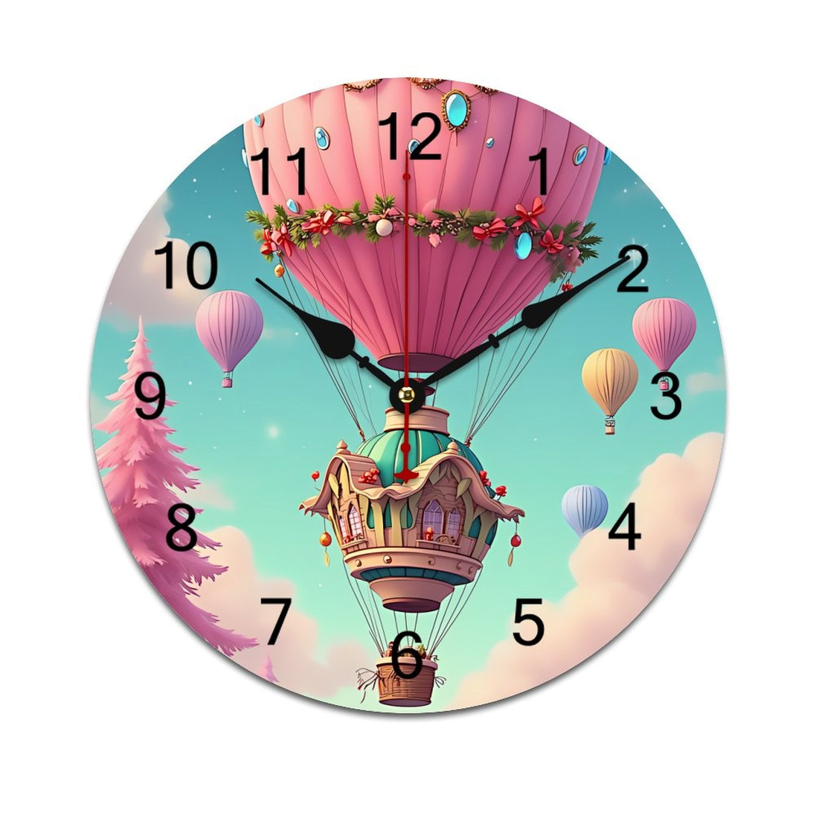 Colorful Rainbow Star Castle Time Decorative Wall Clocks Round Large ...