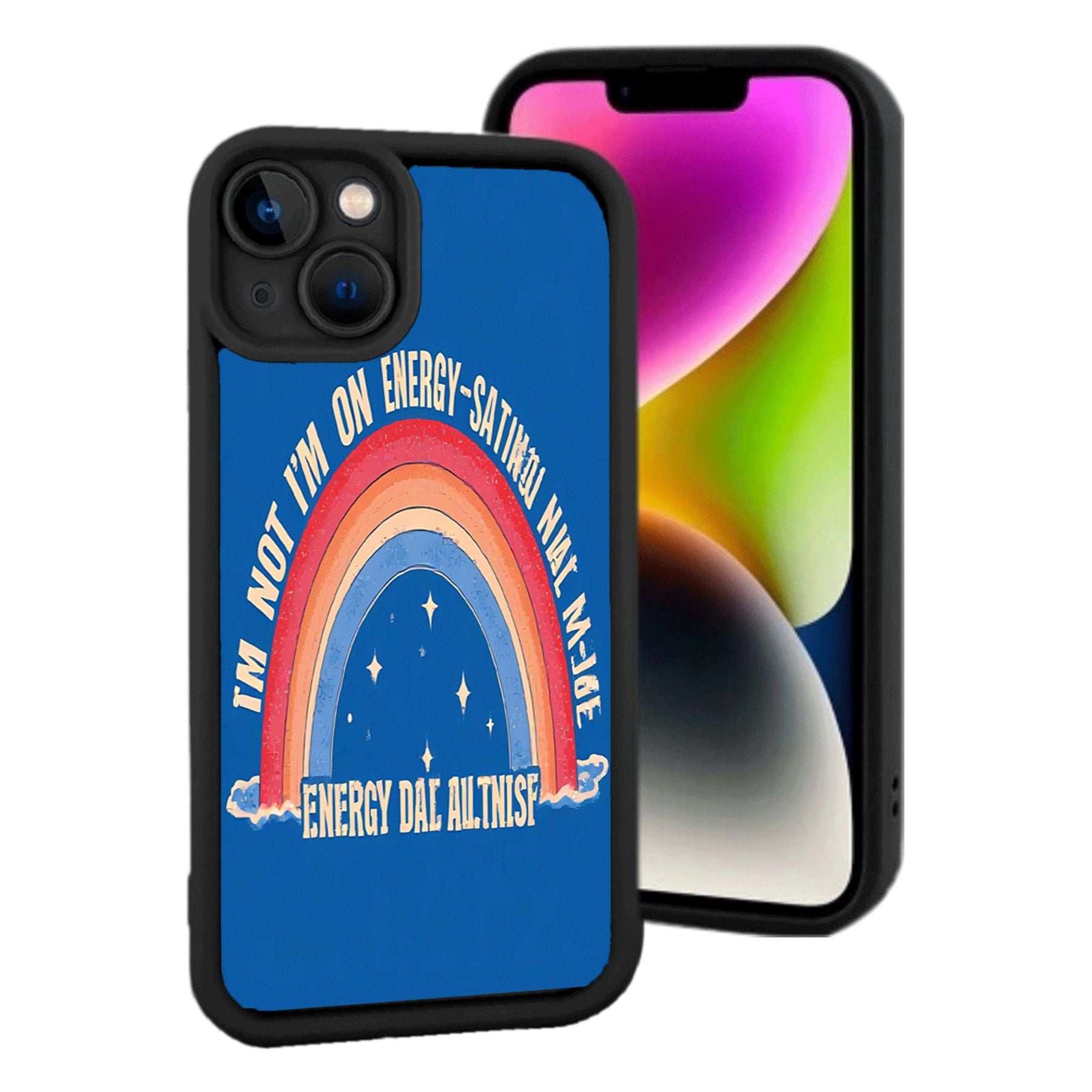 Colorful Rainbow & Stars Design Lightweight iPhone 15 Case - Yellowing ...