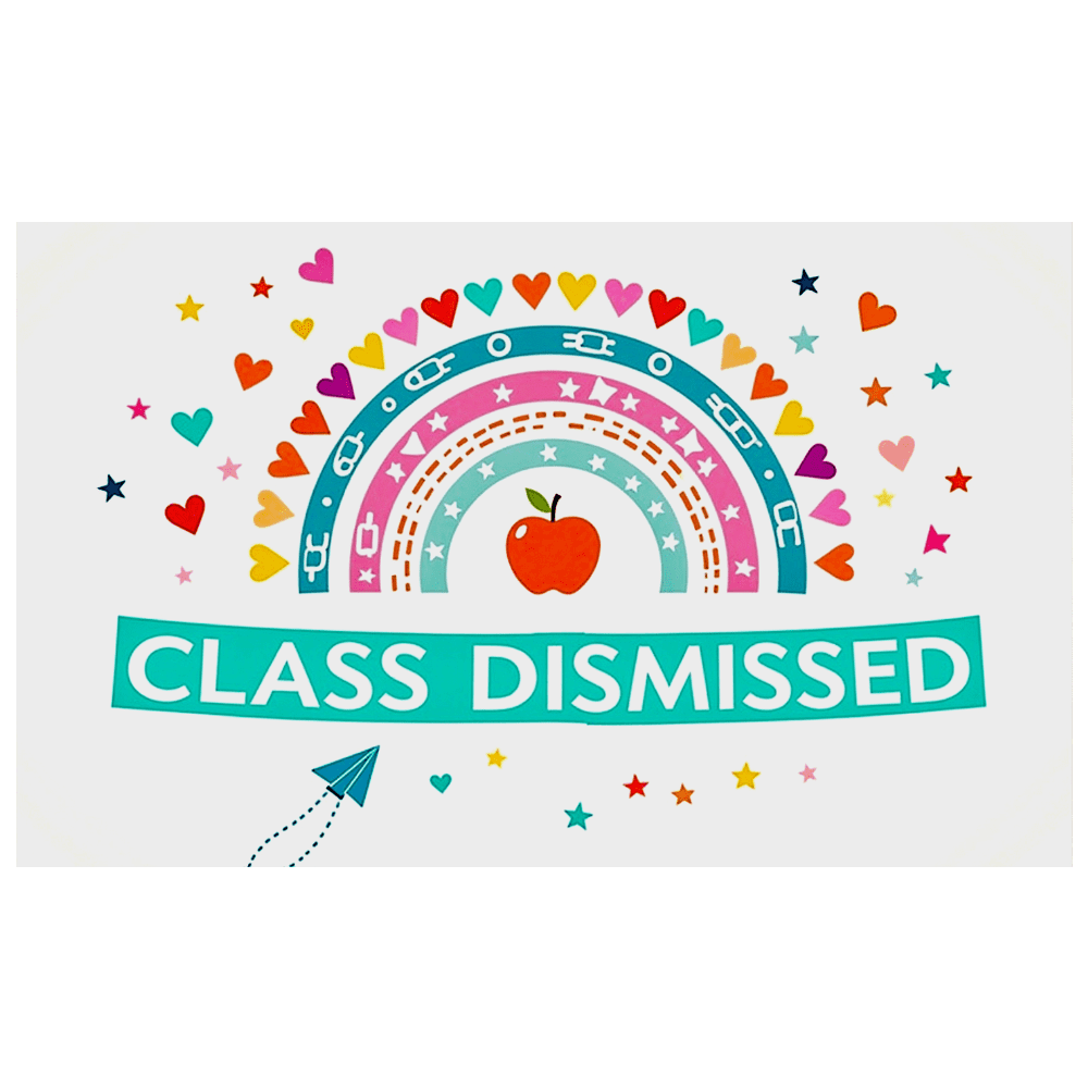 Colorful Rainbow Themed Banner with Apple and Hearts Decors, Class ...