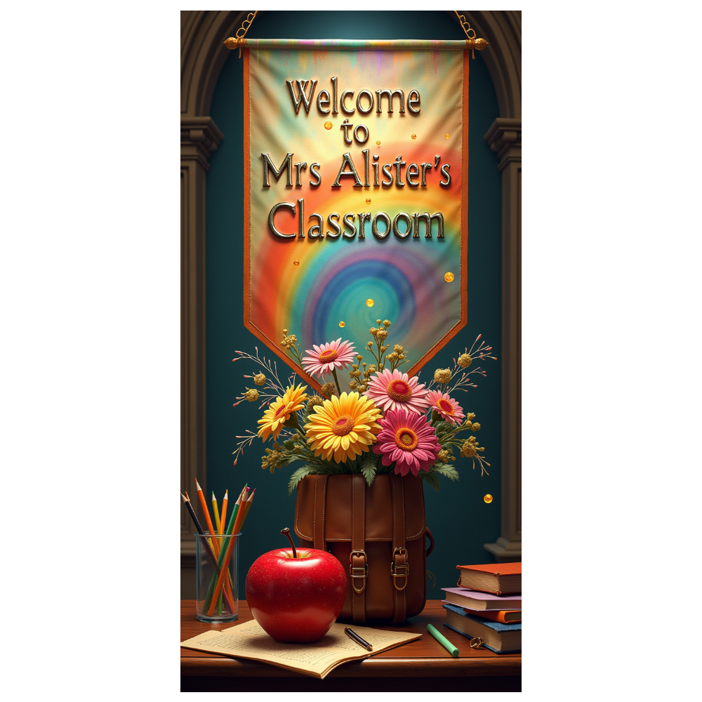 Colorful Rainbow Themed Banner with Floral Decorations Mrs Alisters ...