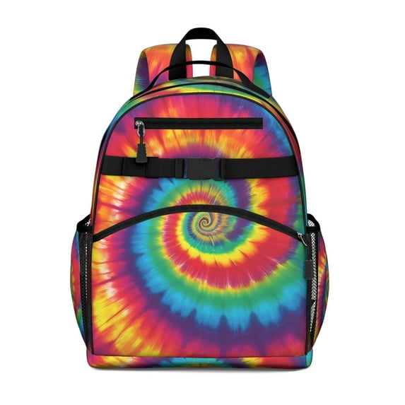 Colorful Rainbow Tie Dye Spiral Pattern Backpack for School,Cute School ...