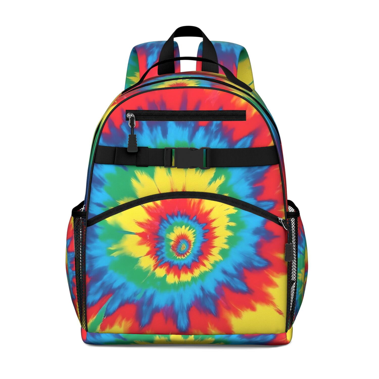 Colorful Rainbow Tie Dye Spiral Pattern Backpack for School,Cute School ...