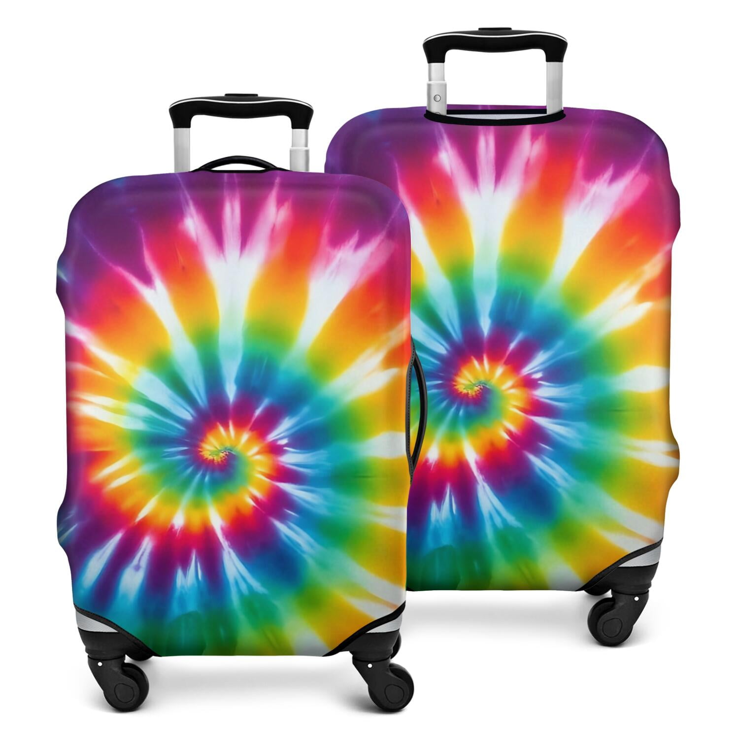 Colorful Rainbow Tie Dye Spiral Pattern Luggage Cover Fashion Suitcase ...