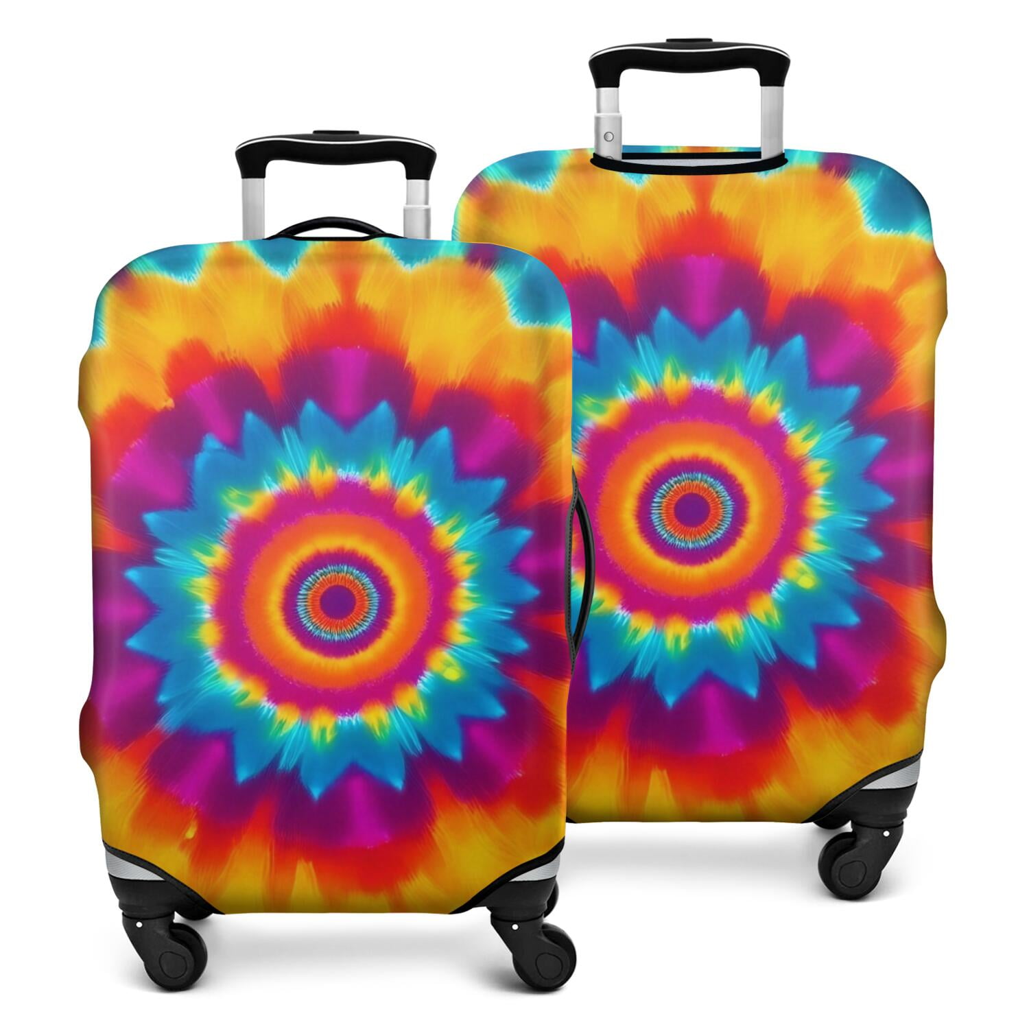 Colorful Rainbow Tie Dye Spiral Pattern Luggage Cover Fashion Suitcase ...