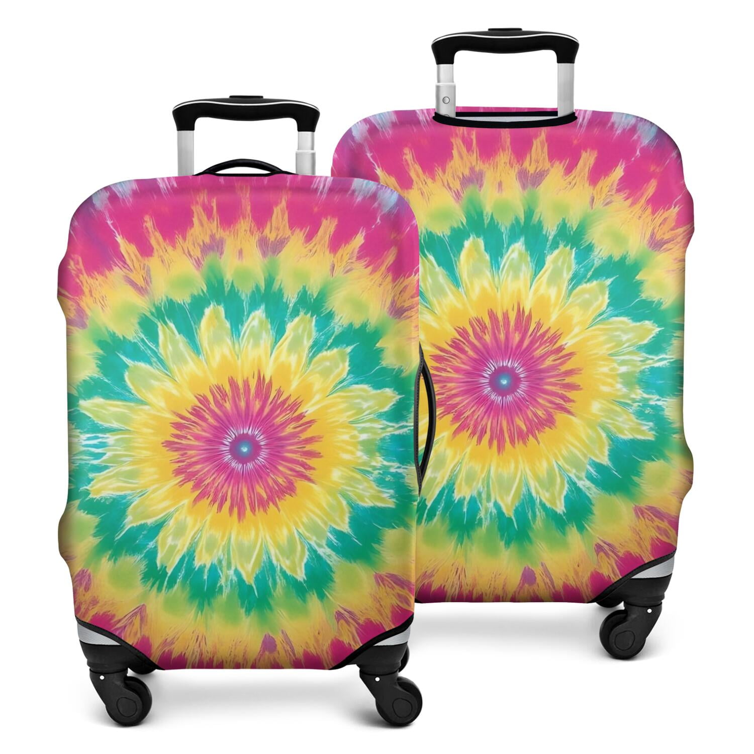 Colorful Rainbow Tie Dye Spiral Pattern Luggage Cover Fashion Suitcase ...