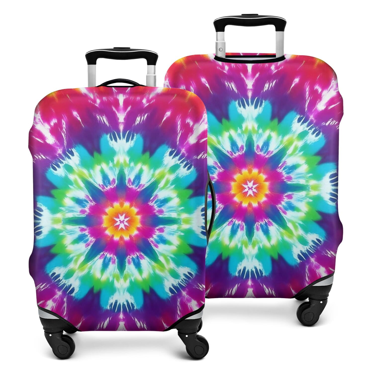 Colorful Rainbow Tie Dye Spiral Pattern Luggage Cover Fashion Suitcase ...