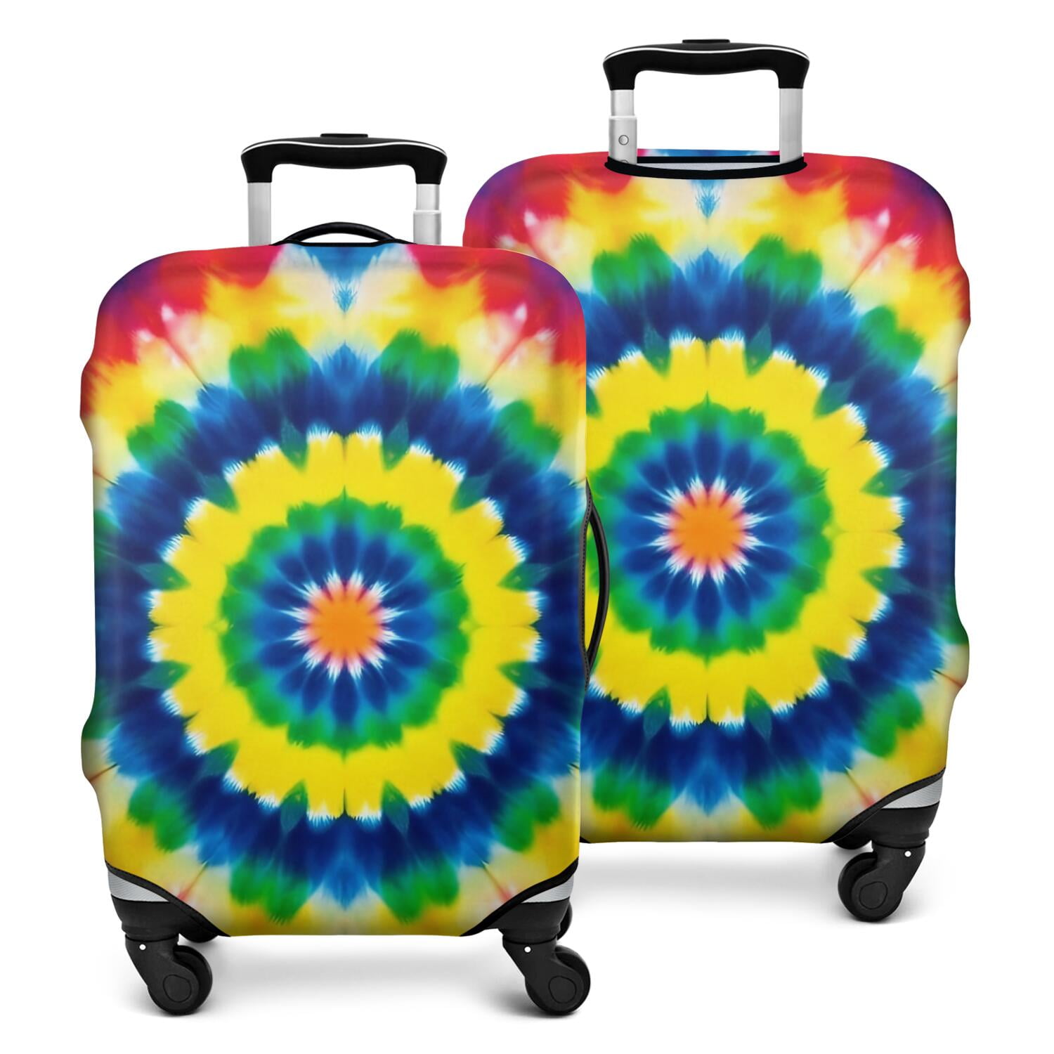 Colorful Rainbow Tie Dye Spiral Pattern Luggage Cover Fashion Suitcase ...