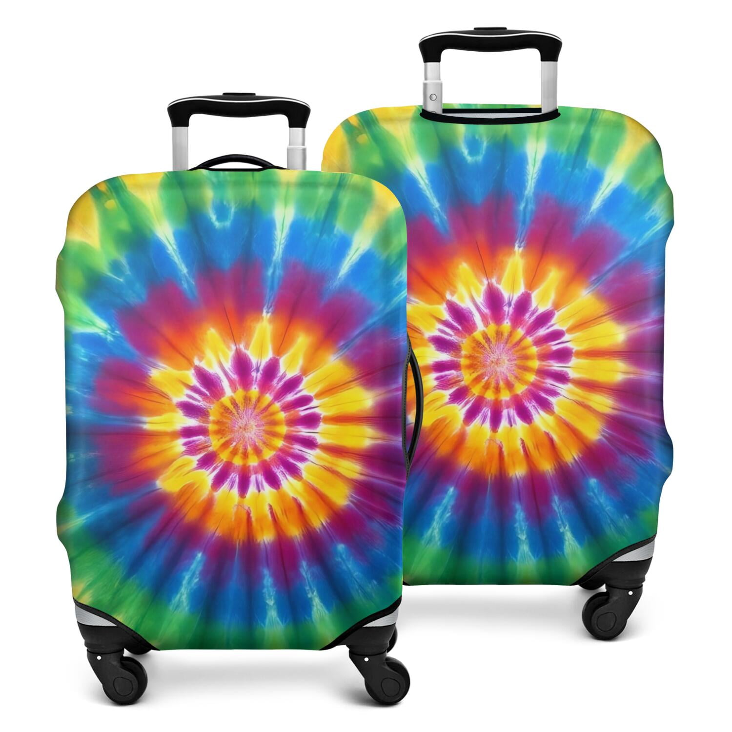 Colorful Rainbow Tie Dye Spiral Pattern Luggage Cover Fashion Suitcase ...
