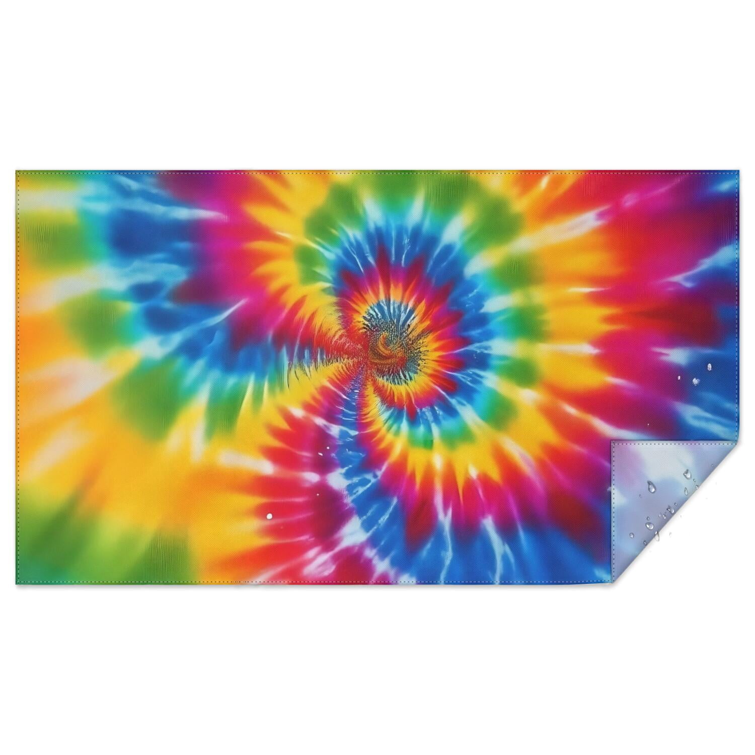 Colorful Rainbow Tie Dye Spiral Pattern Rectangle Tablecloth 60"x102 ...