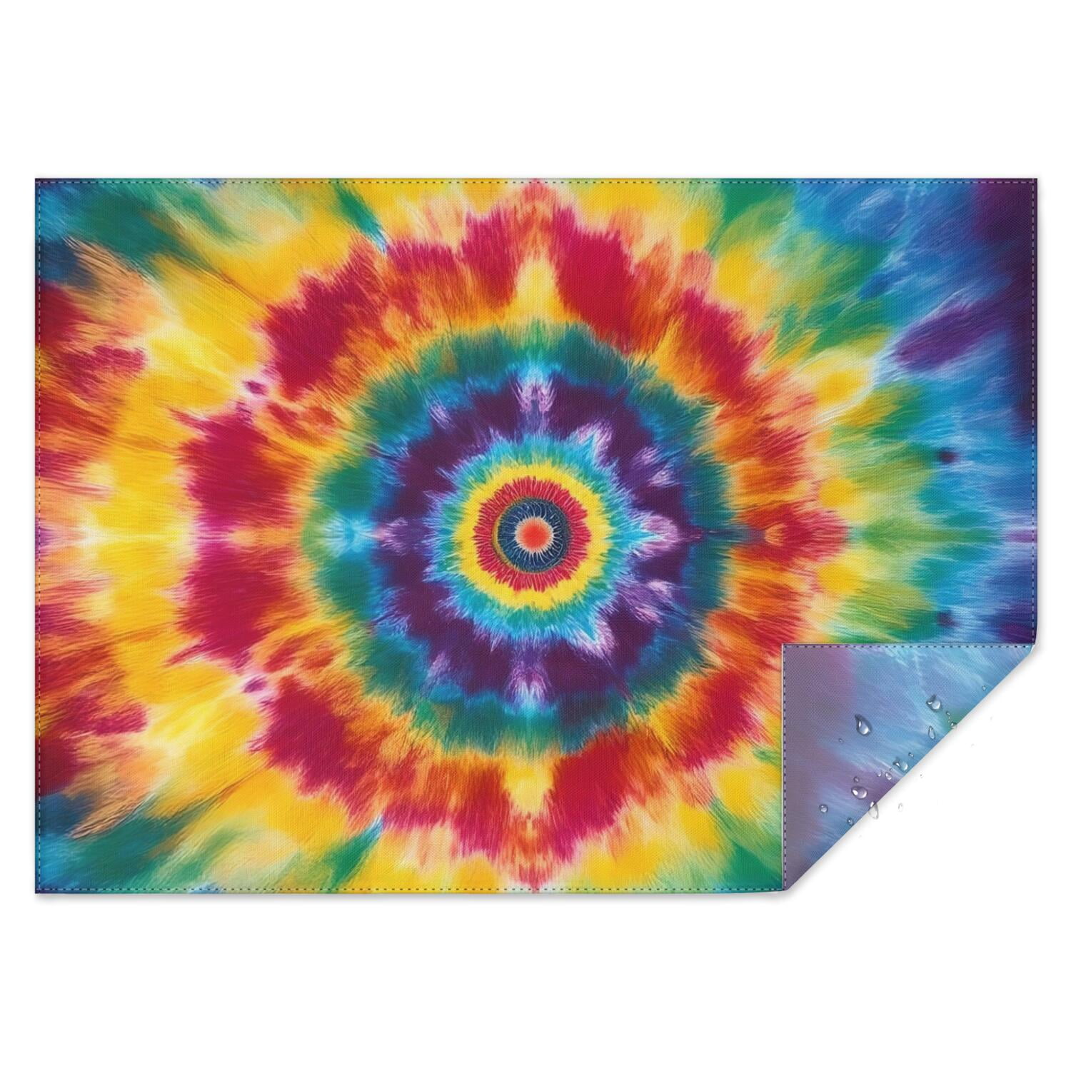 Colorful Rainbow Tie Dye Spiral Pattern Rectangle Tablecloth 60"x84 ...