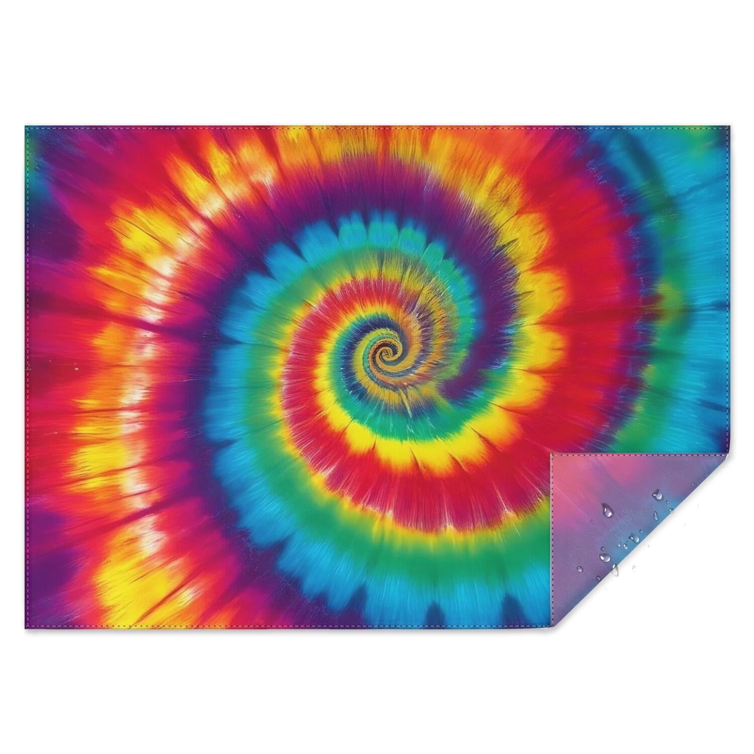 Colorful Rainbow Tie Dye Spiral Pattern Rectangle Tablecloth 60"x84 ...