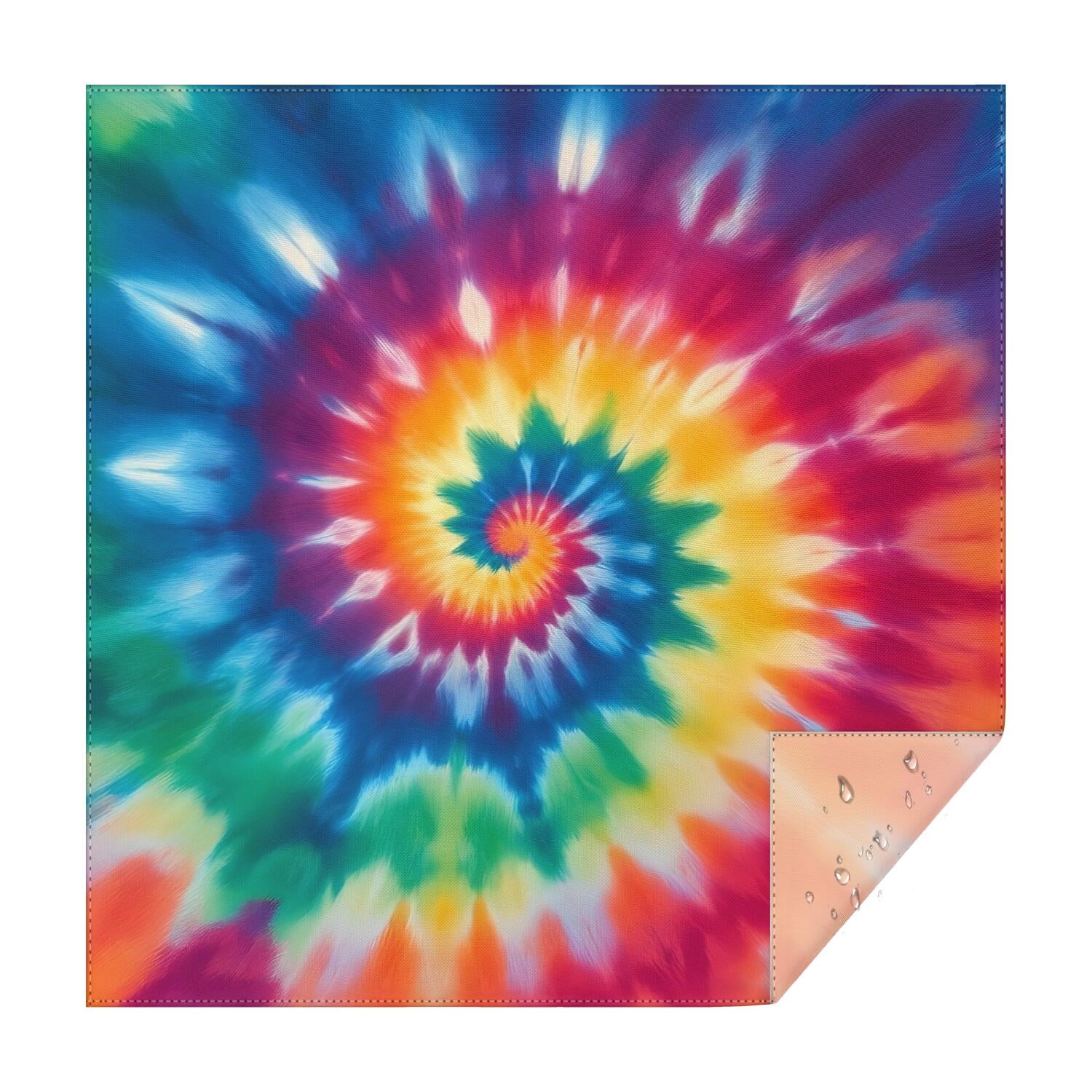 Colorful Rainbow Tie Dye Spiral Pattern Square Tablecloth,Waterproof ...