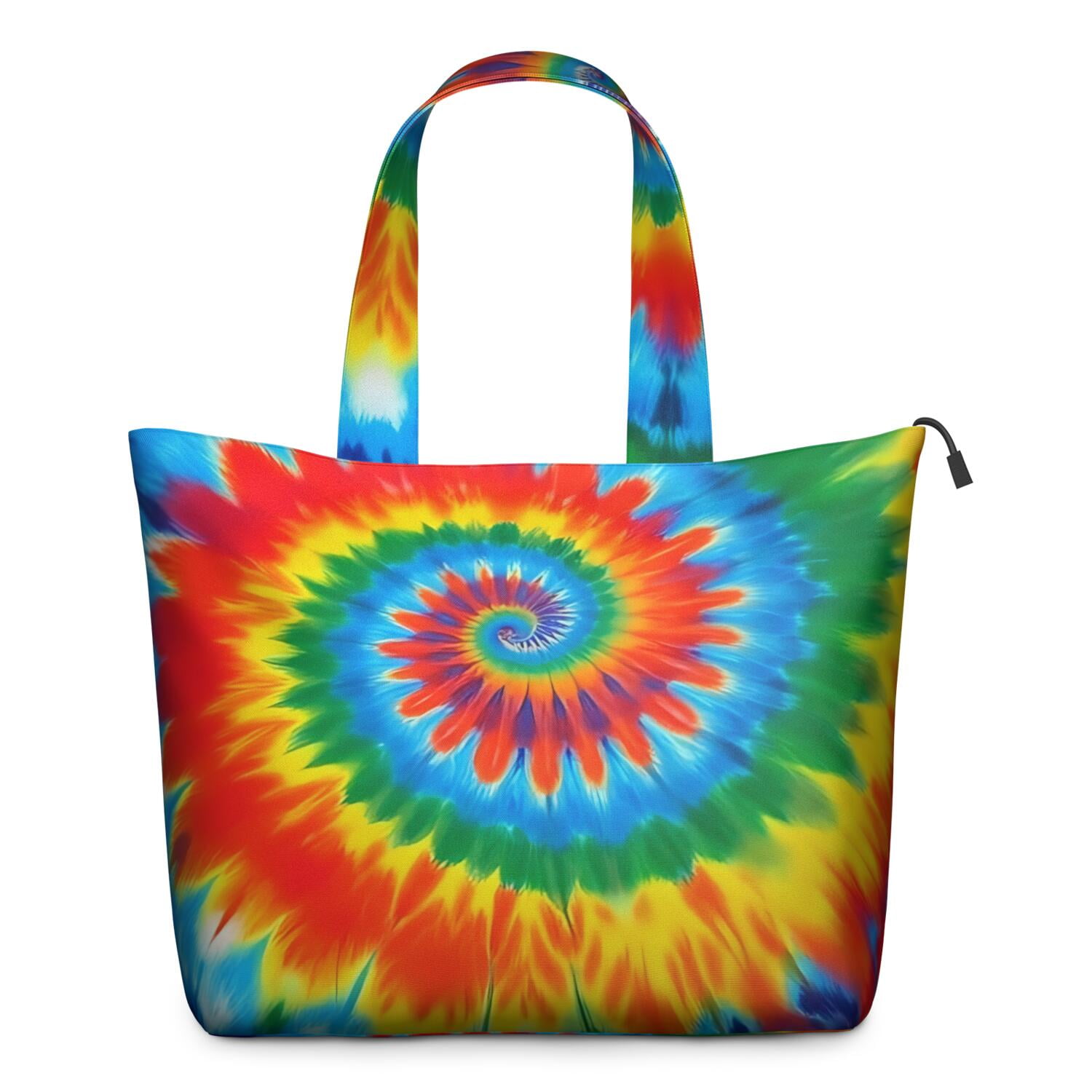 Colorful Rainbow Tie Dye Spiral Pattern Travel Tote Bags for Women ...