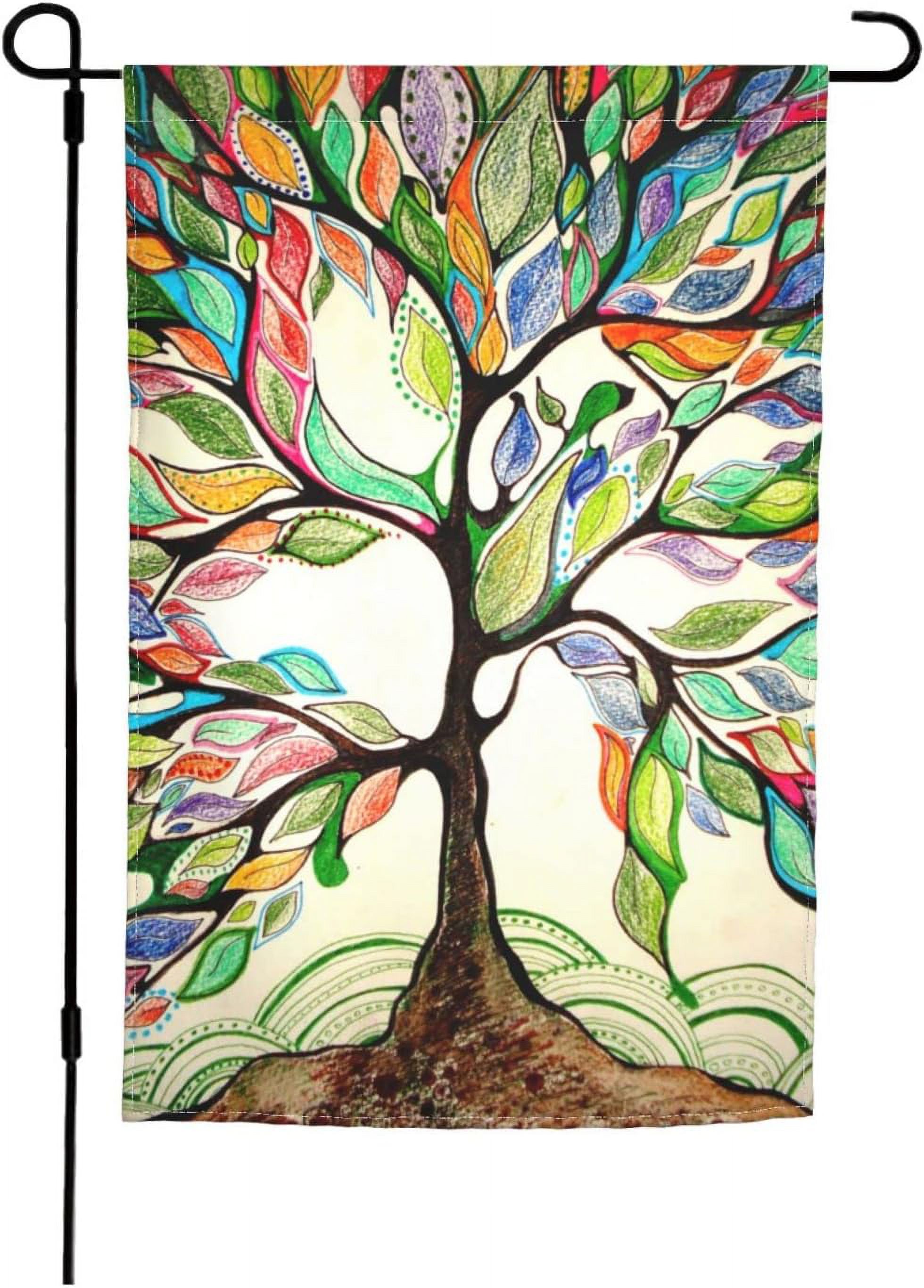 Colorful Rainbow Tree Of Life Garden Flag Vertical Double Sided 12x18 ...