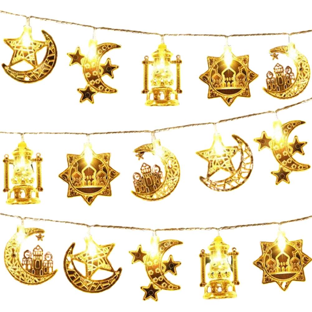 Colorful Ramadan LED Light String Moon Lantern Lights Hari Raya Room ...