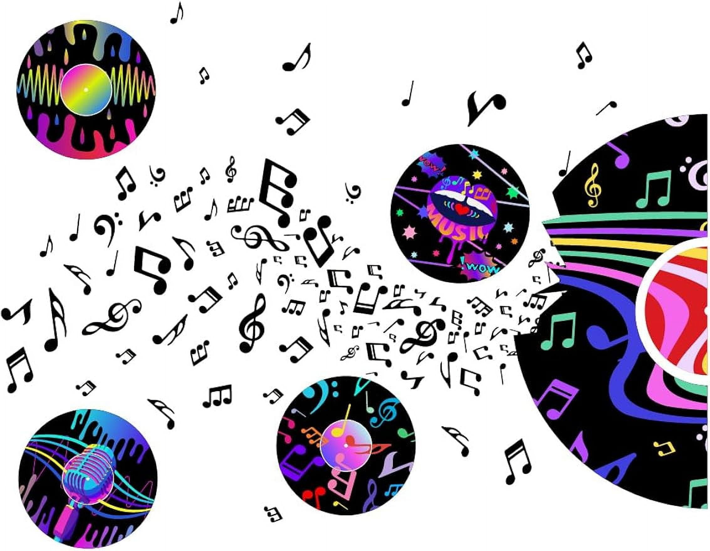 Colorful Record Music Notes Wall Sticker Punk Style DIY Art Vinyl Wall ...