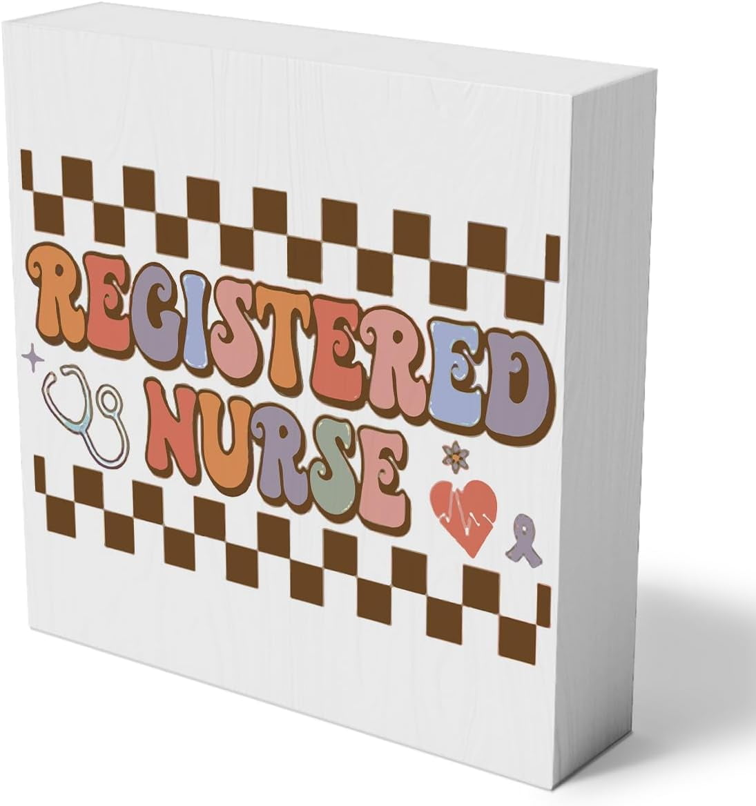 Colorful Registered Nurse Wooden Box Sign Home Office Wall Decor 7x7 ...