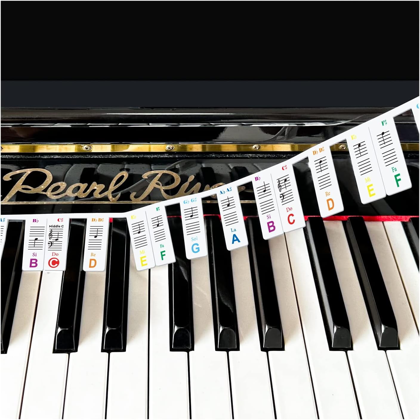 Colorful Removable Piano Keyboard Note Labels, Silicone Piano Notes ...