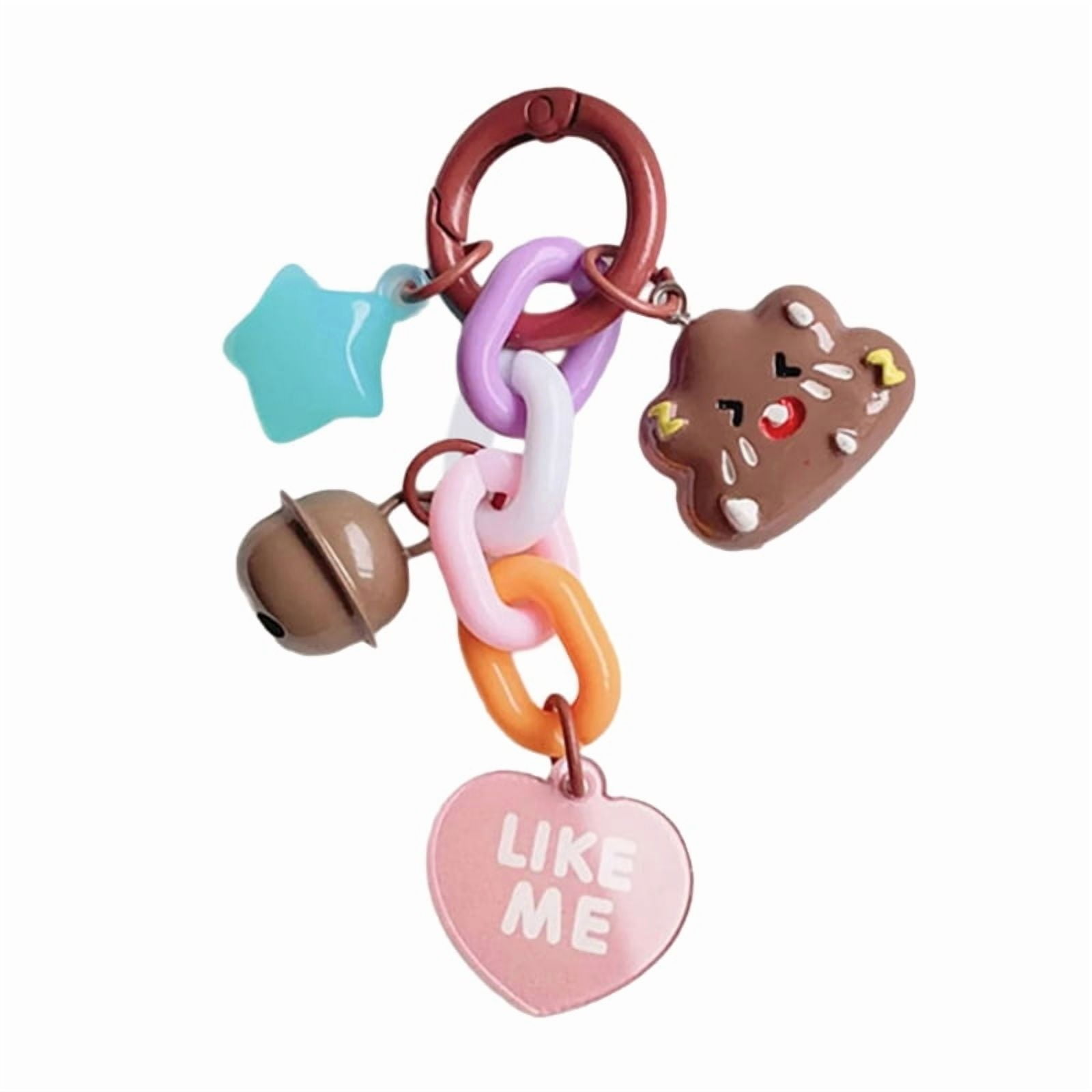 Colorful Resin Key Ring Moon Cloud Star Bell Heart Pendant for Handbags ...