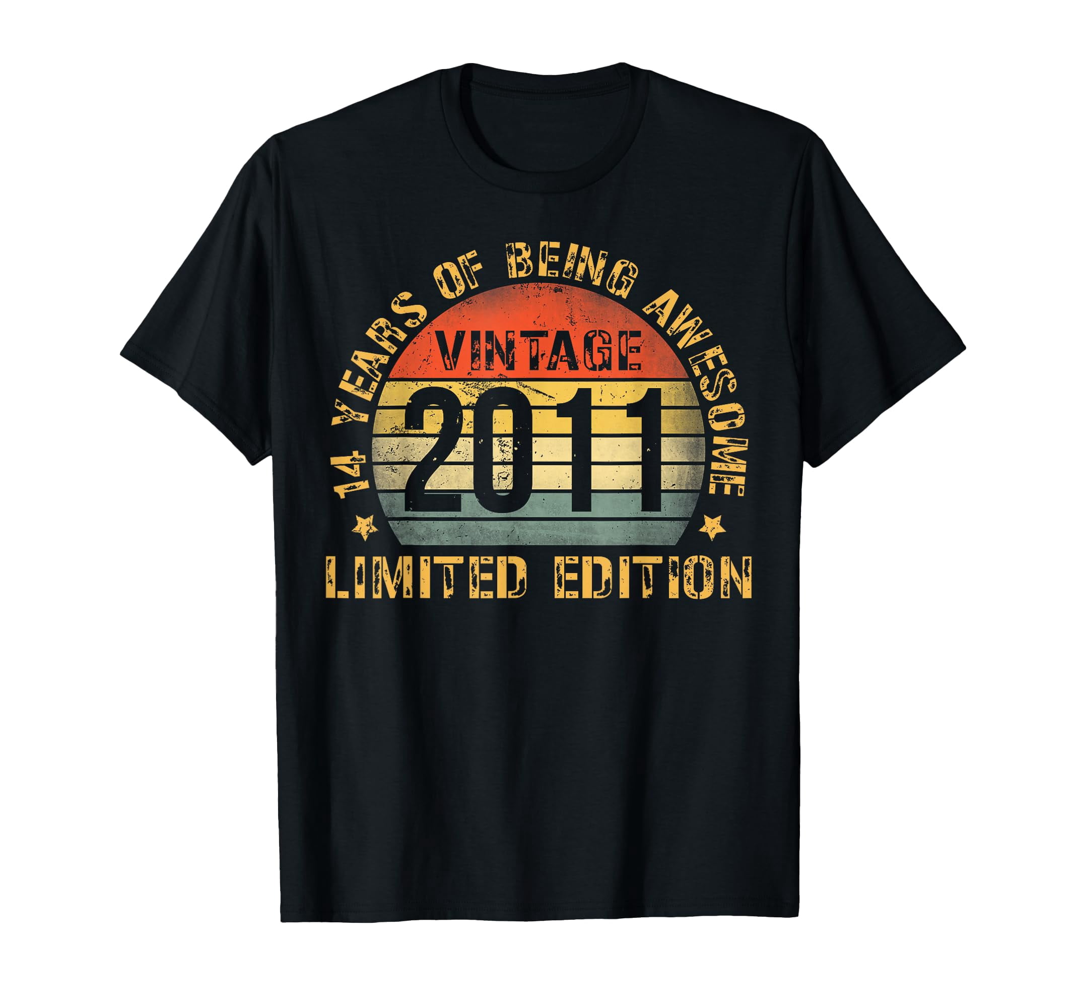 Colorful Retro 14th Birthday T-Shirt for Celebrating 14 Years Since ...