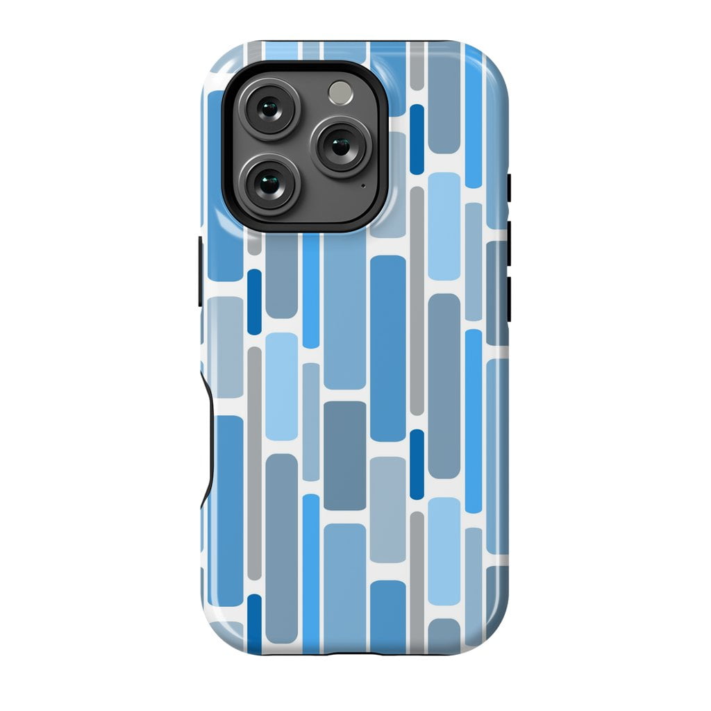 Colorful Retro Blocks Pattern iPhone Case with iPhone 11 to 16 Pro Max ...