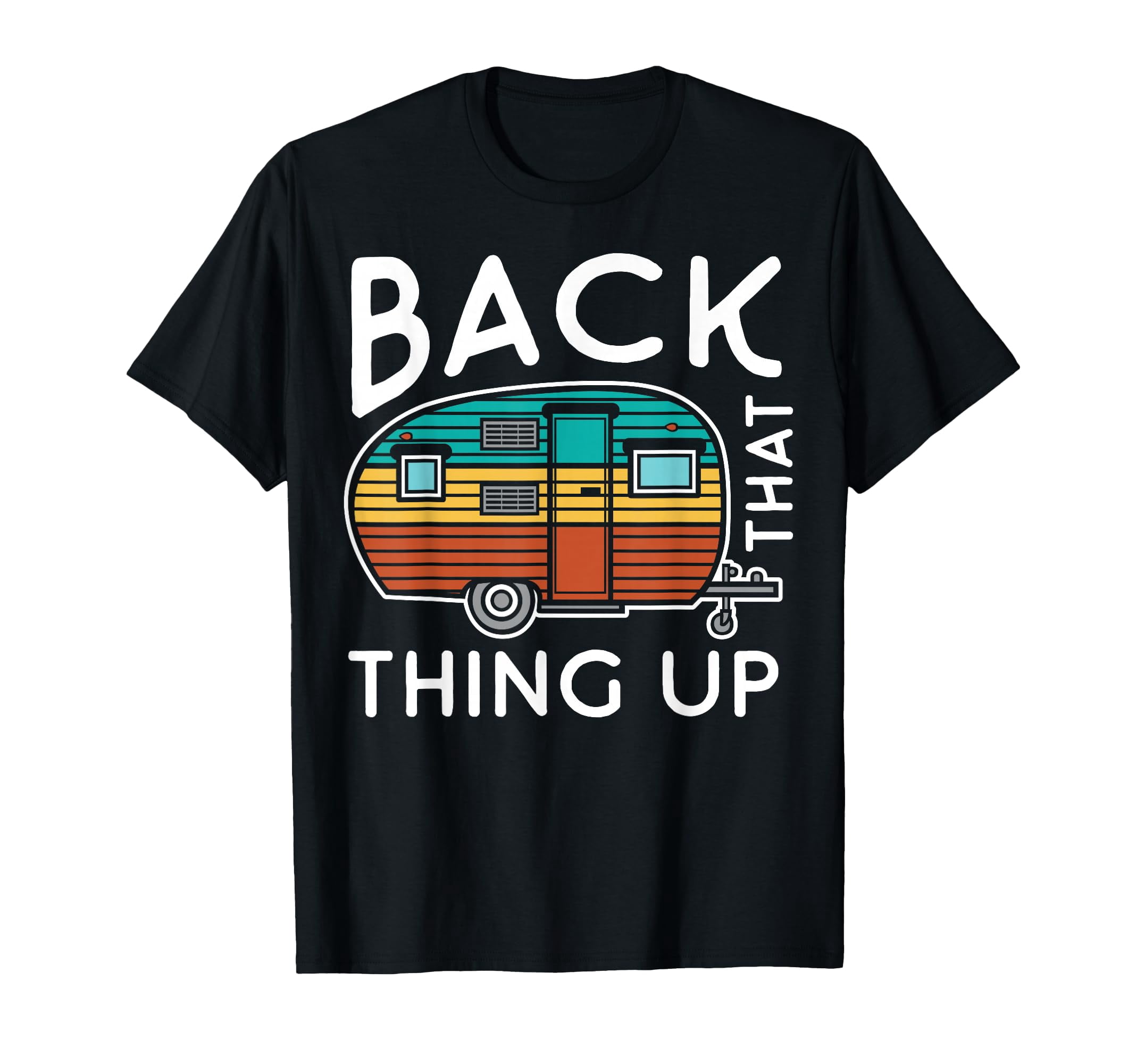 Colorful Retro Camper Trailer T-Shirt for Fun Summer Camping Adventures ...