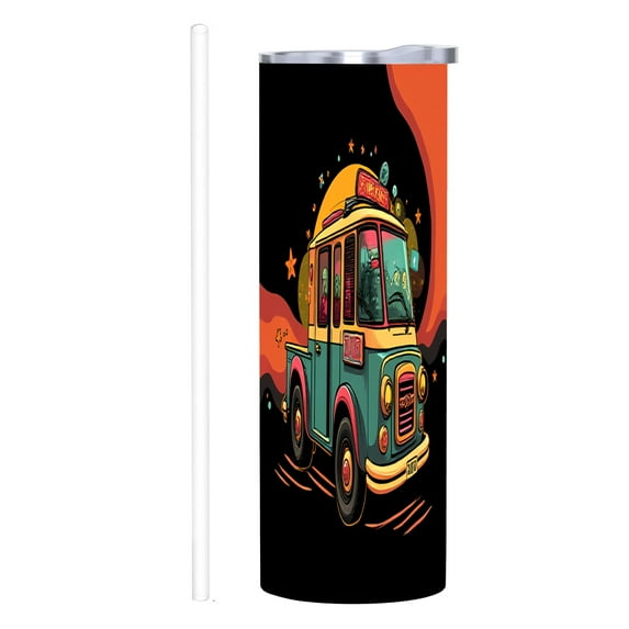 Colorful Retro Design 20 oz Stainless Steel Insulated Tumbler with Lids ...