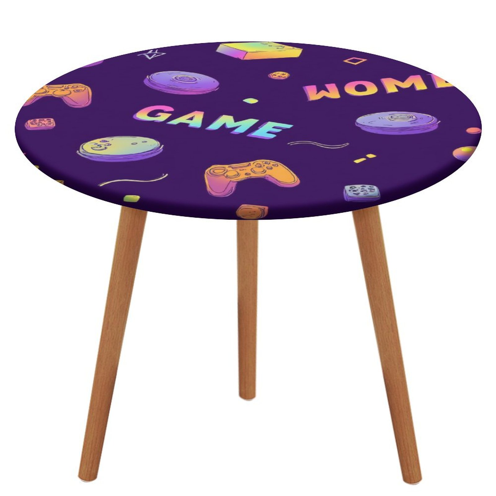 Colorful Retro Game Controllers Pattern Pattern Round Tablecloth ...