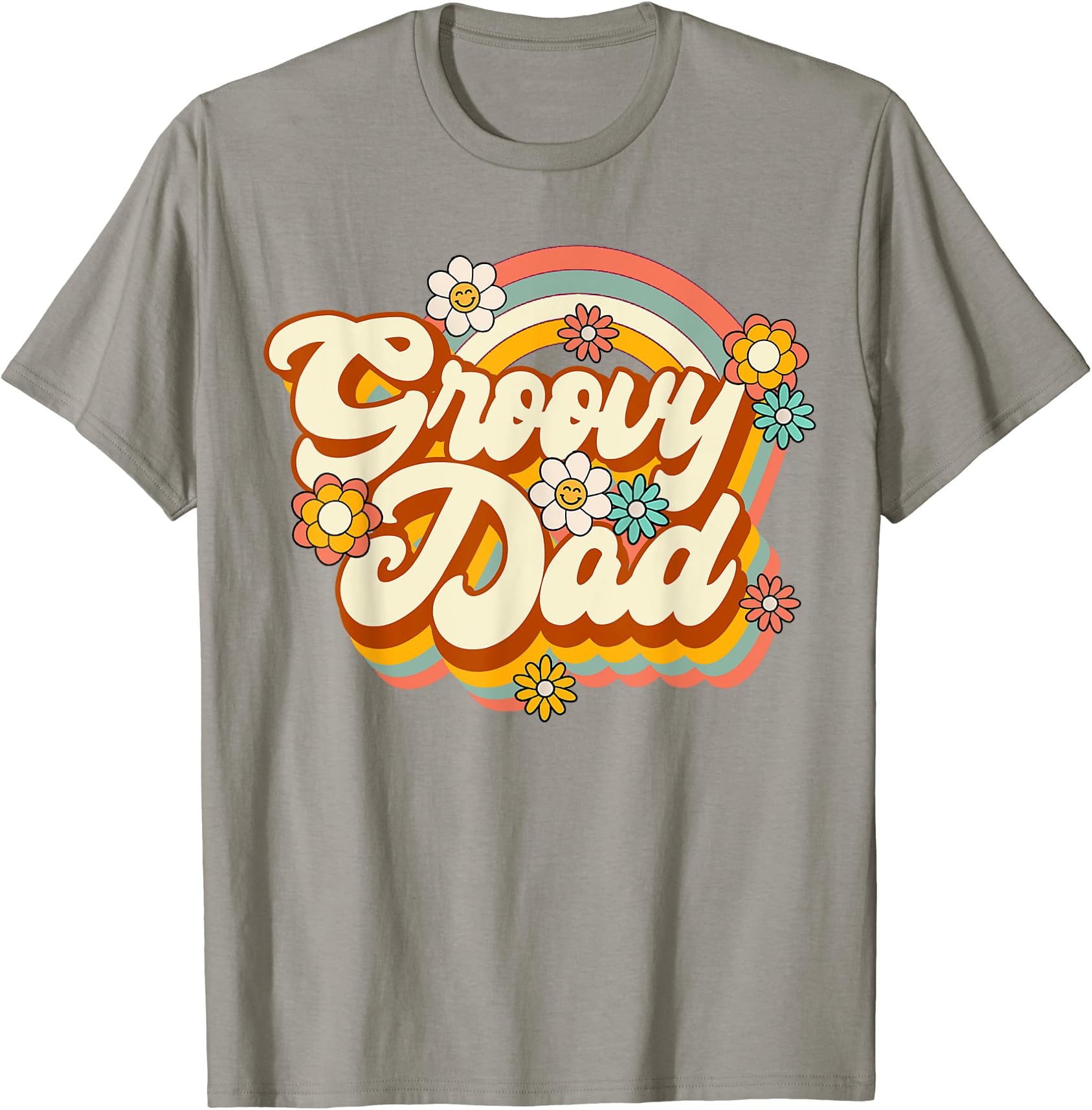 Colorful Retro Groovy Dad 60s 70s Hippie Birthday Family T-Shirt Gift ...