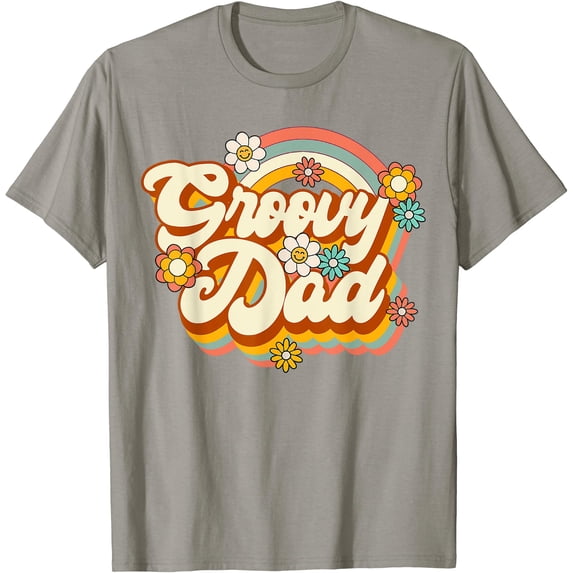 Colorful Retro Groovy Dad 60s 70s Hippie Birthday Family T-Shirt Gift ...
