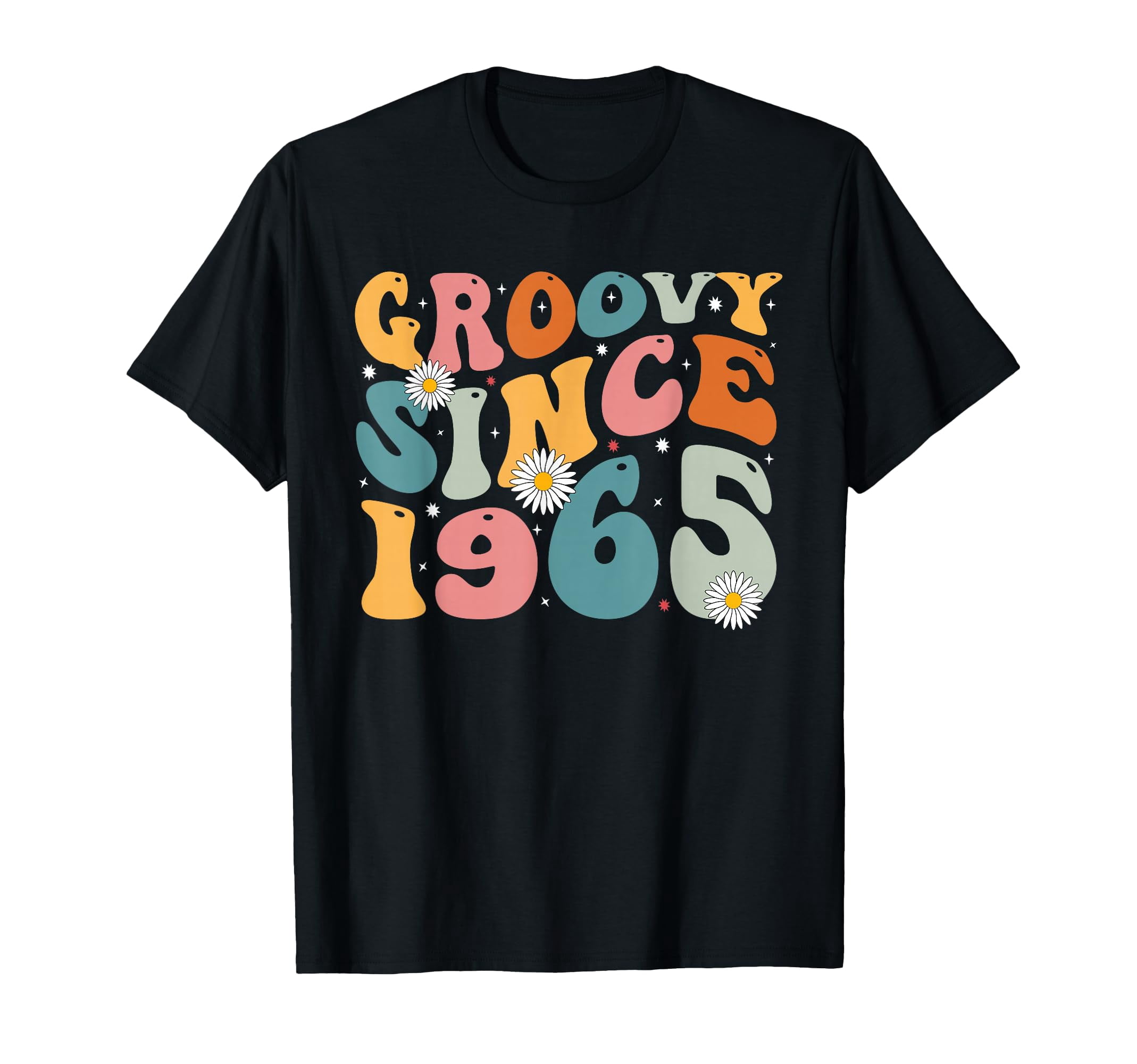 Colorful Retro Groovy Since 1965 T-Shirt for 60th Birthday Celebration ...