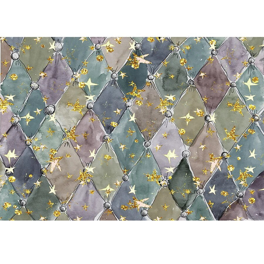 Colorful Rhombus Brick Wall With Glitter Dot Child Birthday Decor ...