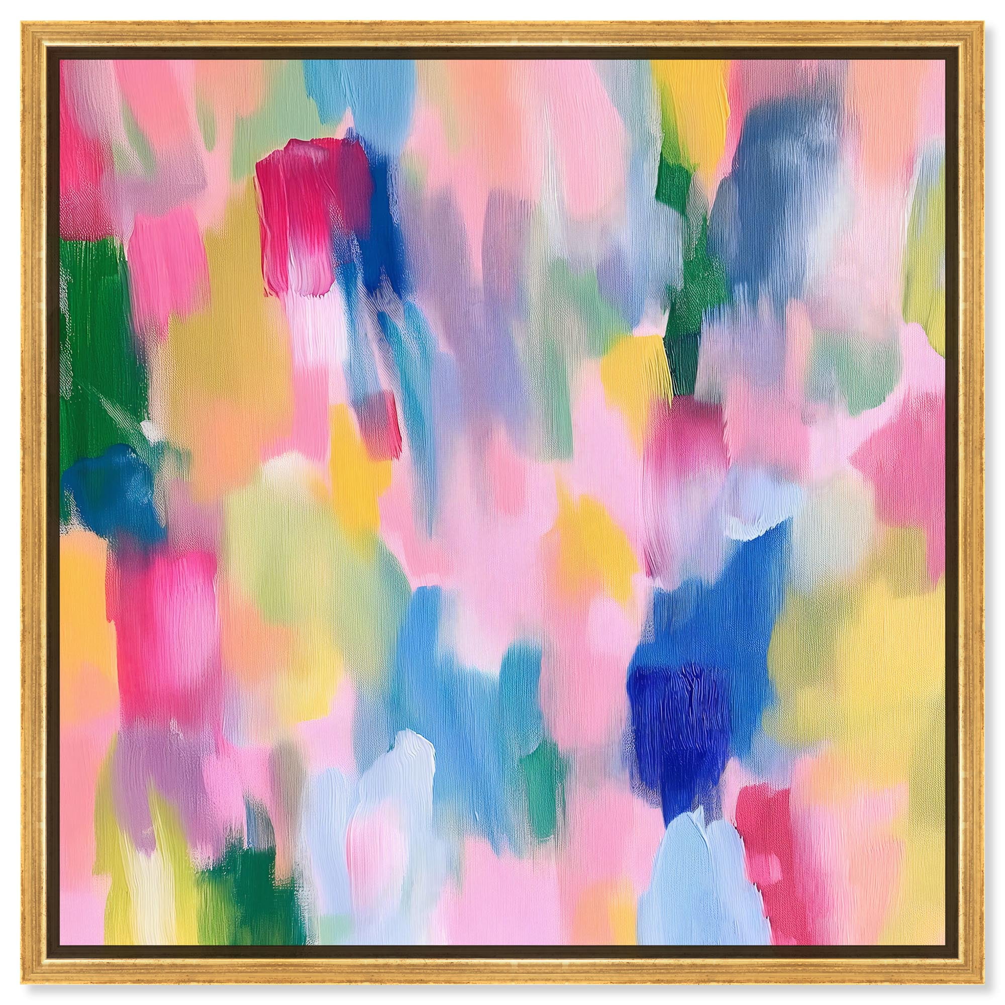 Colorful Rhythm Canvas Spring Abstracts by Art Remedy, Gold Frame, 40 ...