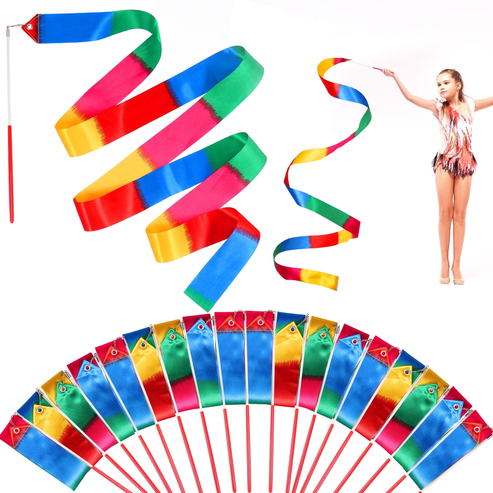 Colorful Ribbon Streamers Rhythmic Gymnastics Twirling Ribbons ...
