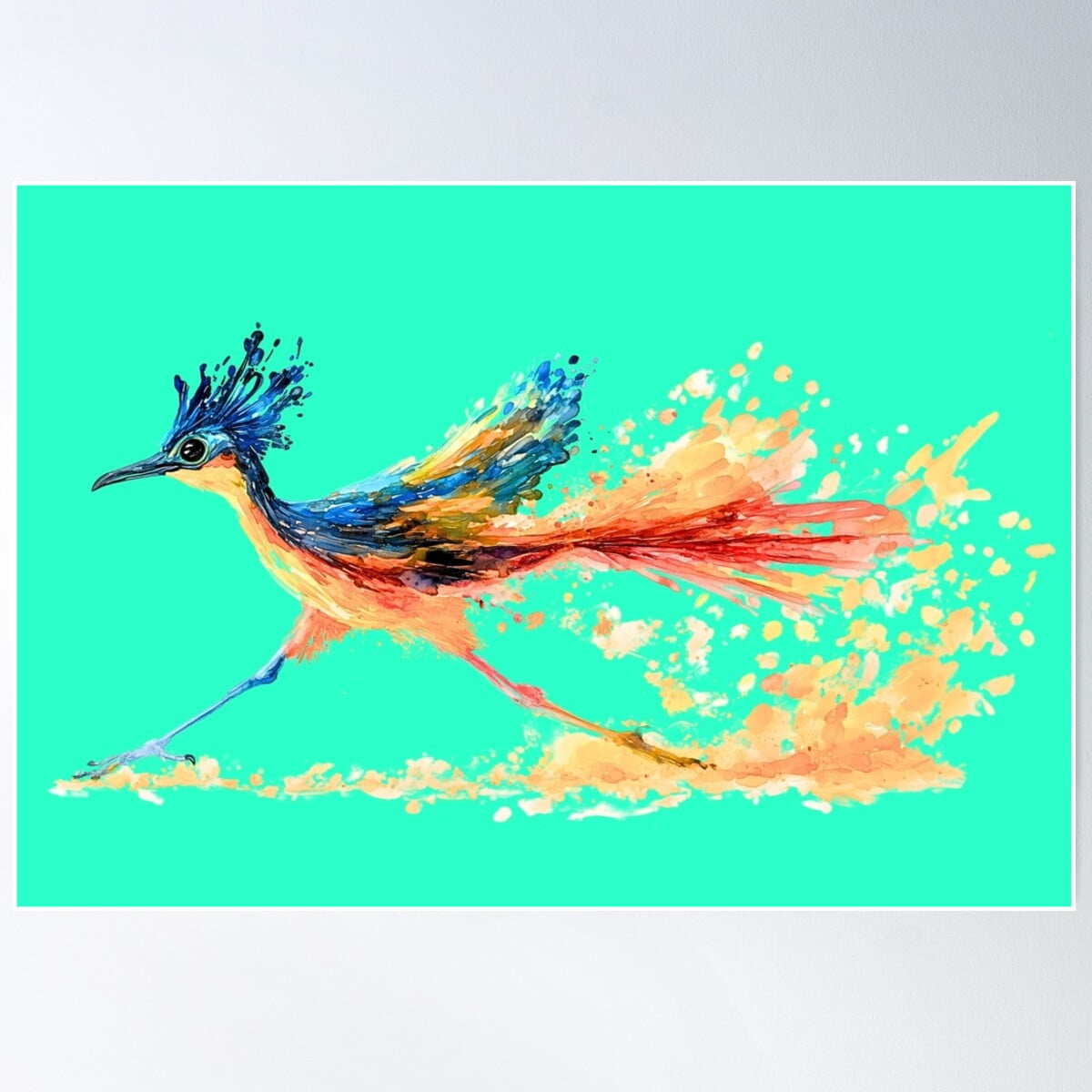 Colorful Roadrunner Poster Wall Art, Modern Wall Decor For Living Room ...