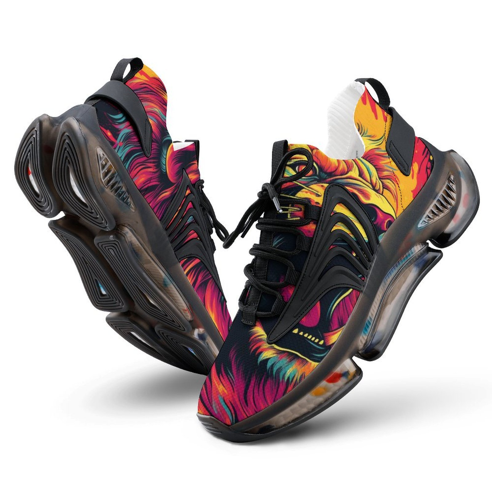 Colorful Roaring Lion Art Walking Shoes for Men Woman Lightweight ...