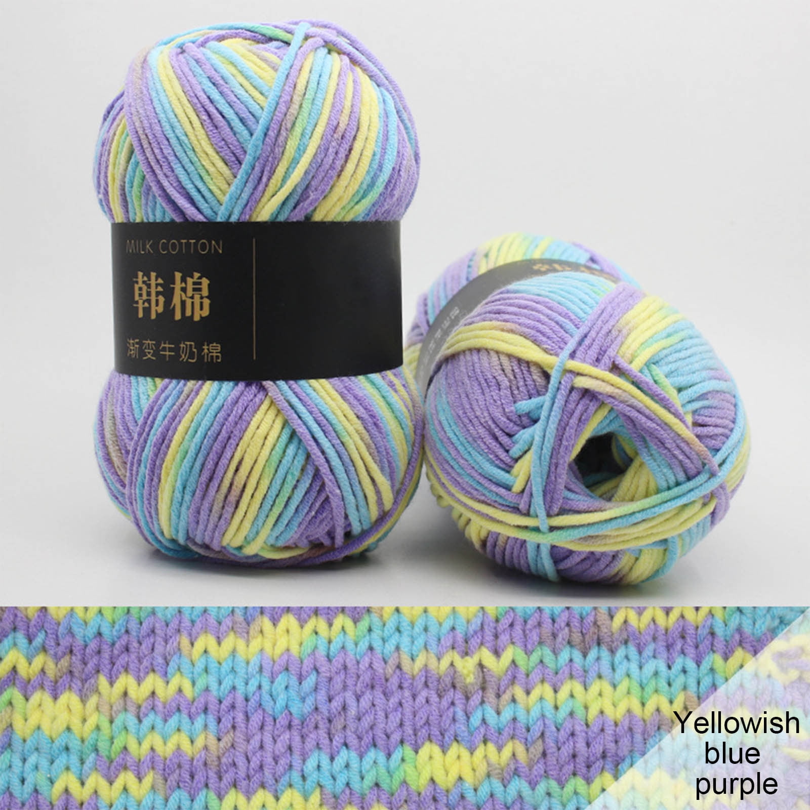 Colorful Rolls Yarn for Crocheting Bulk ,Rainbow Milk Cotton Yarn for ...