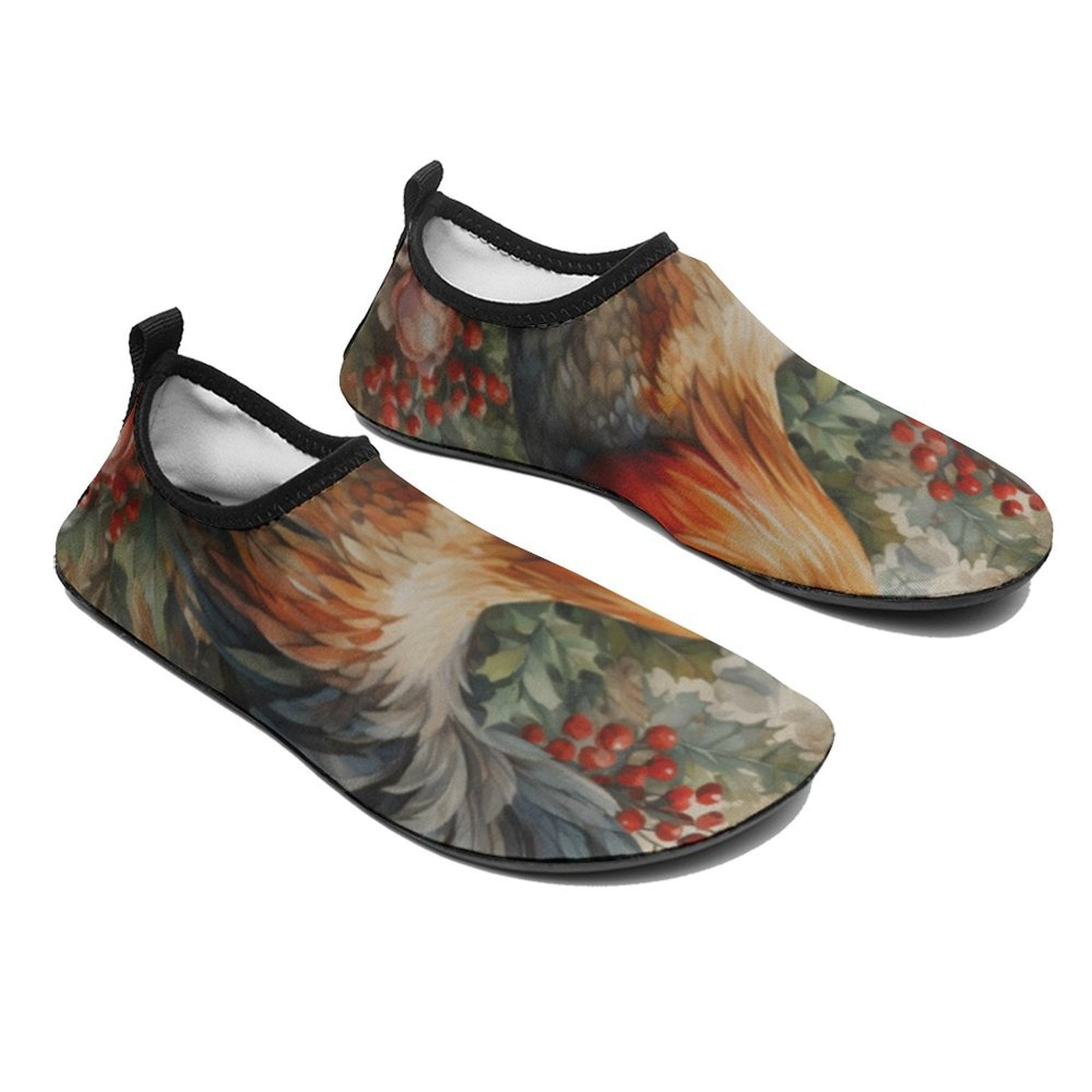 Colorful Rooster Print Water Shoes Beach Slip-on Shoes for Men Women ...