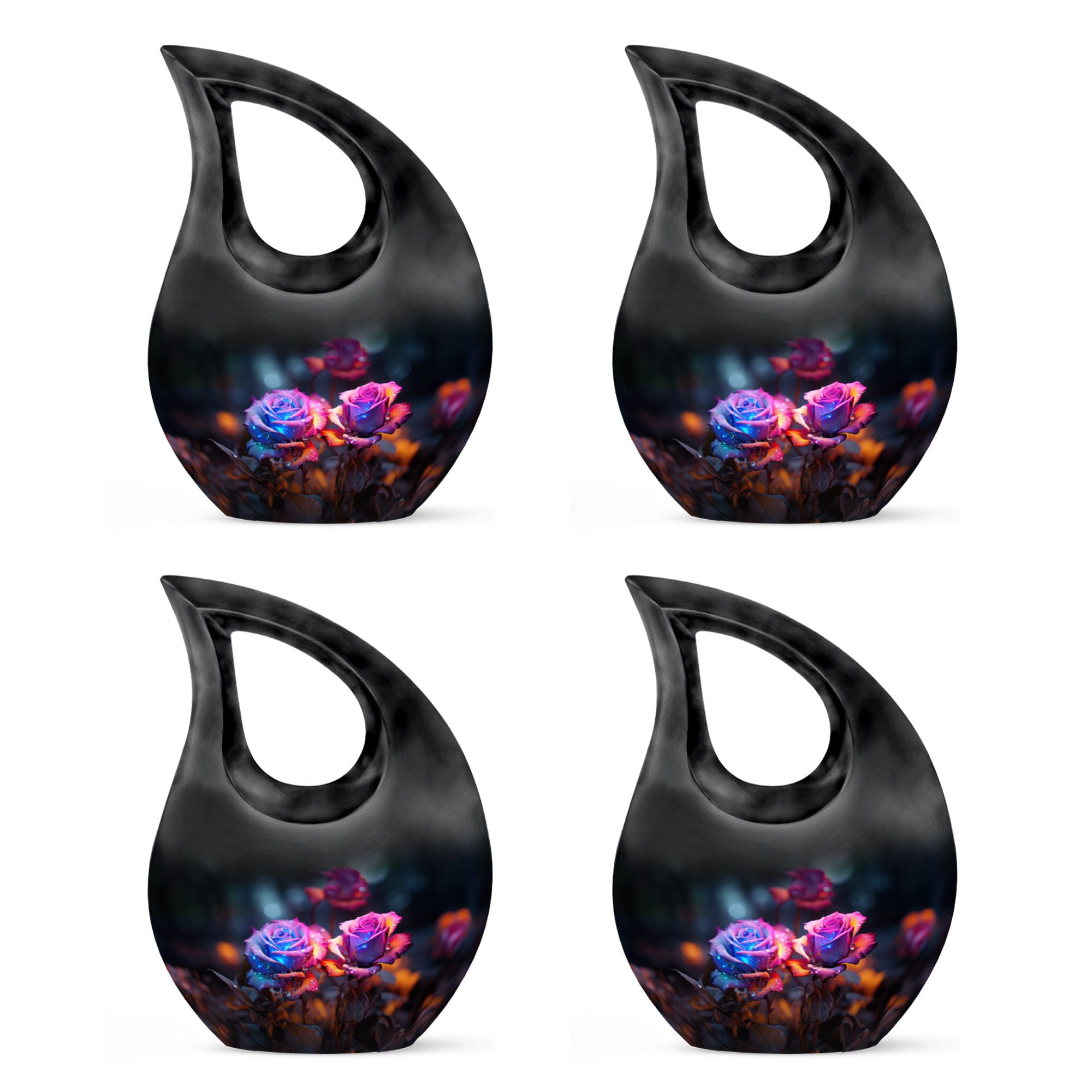 Colorful Rose Blooming with Dew - Funeral Urns for Human Ashes Adult ...