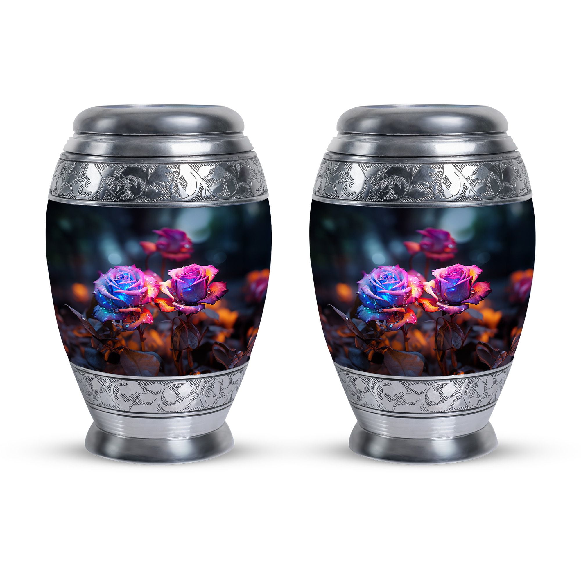 Colorful Rose Blooming With Dew - Urn Keepsake Human Ashes - Keepsake ...