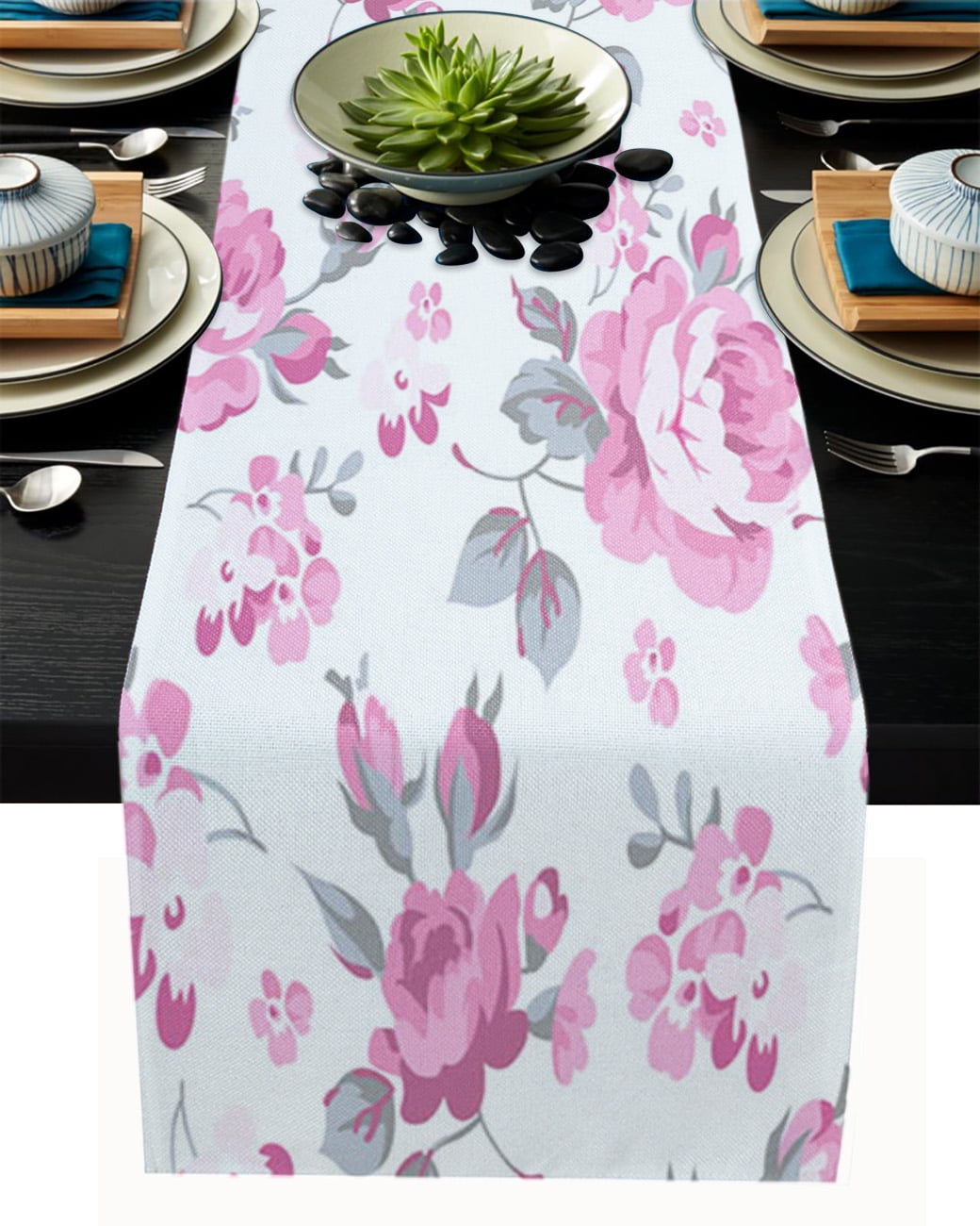Colorful Rose Flower Modern Table Runners Cloth Holidays Party Wedding ...